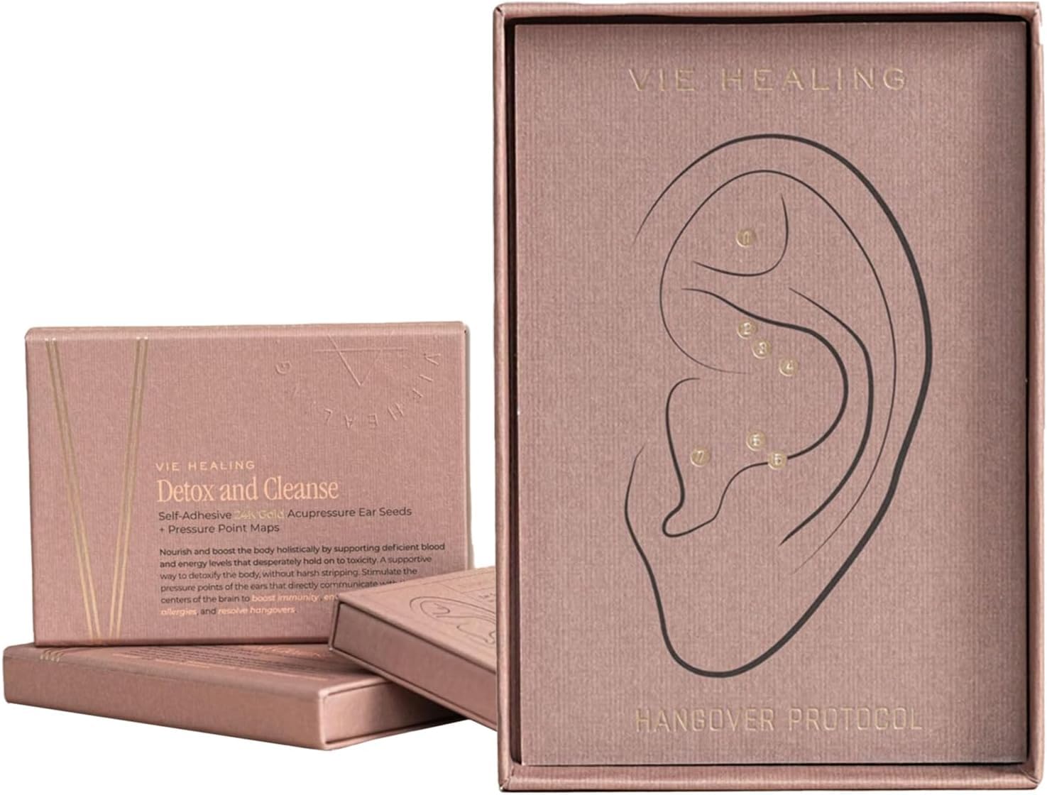 Amazon.com: Vie Healing 24k Gold Acupressure Ear Seeds - Reflexology ...