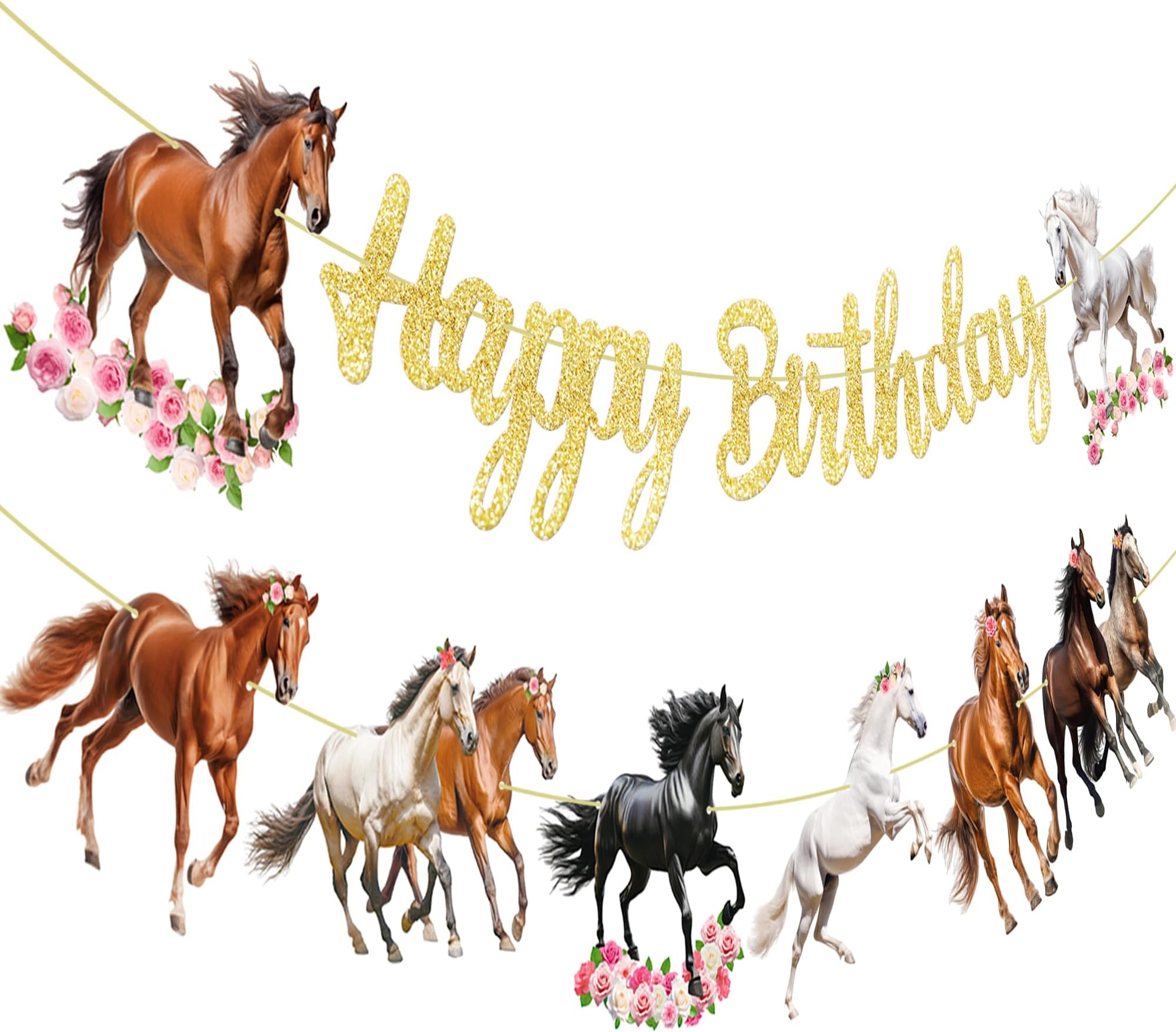 Amazon.com: Meri Meri Horse Party Banner (Pack of 1). 13' Party Garland ...