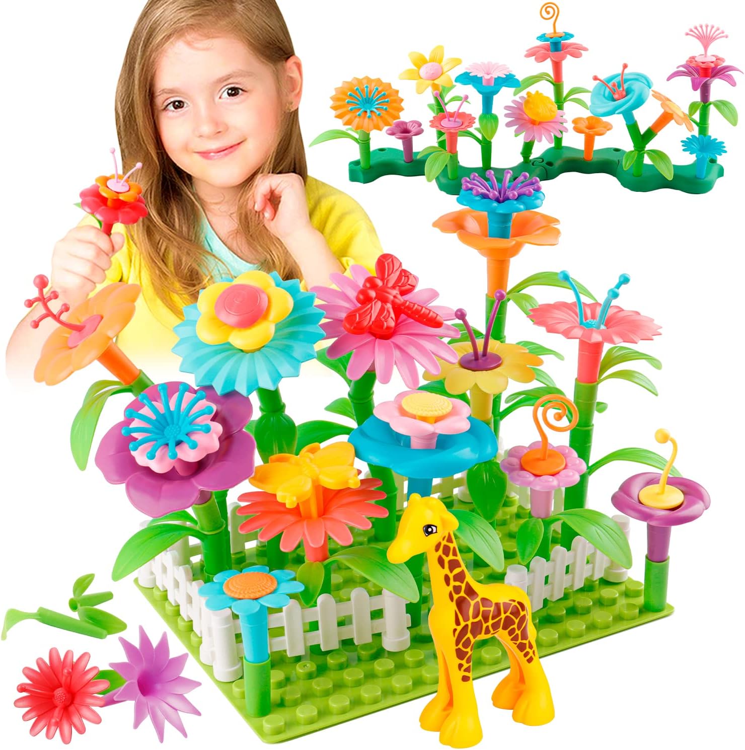 Amazon.com: Flower Garden Building Toys for Toddler Girls - Stem Toys ...