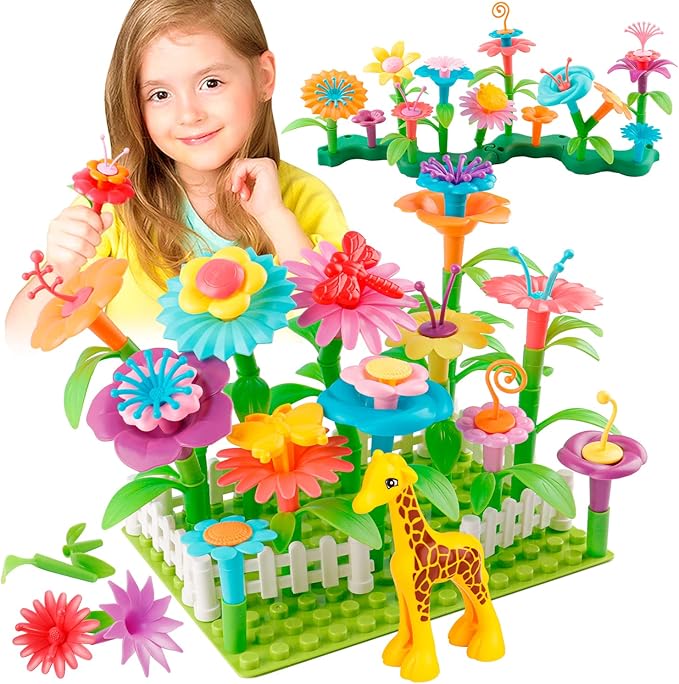Amazon.com: Flower Garden Building Toys for Toddler Girls - Stem Toys ...