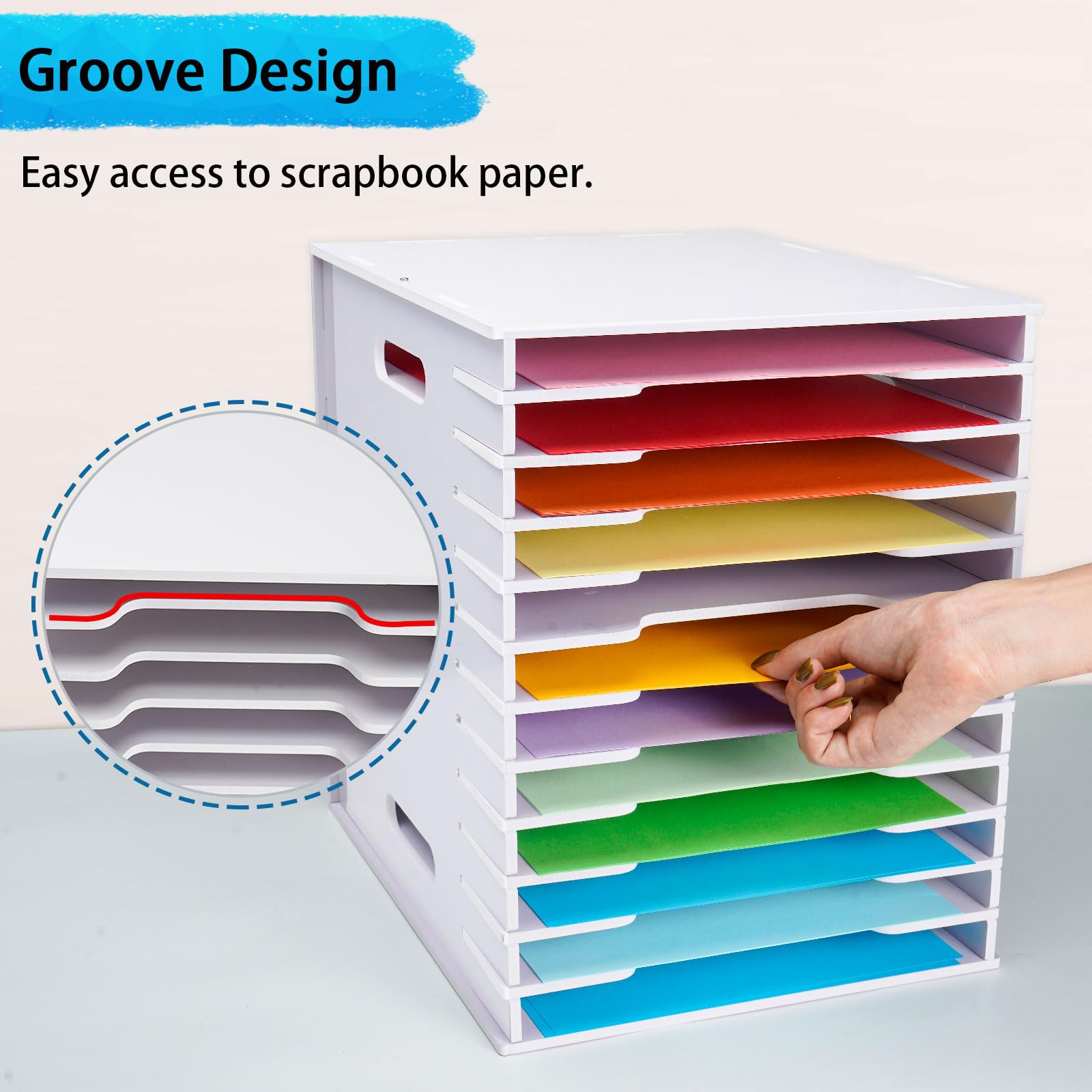 Snapklik.com : SANFURNEY Scrapbook Paper Organizer For Sizes 8.5" X 11 ...