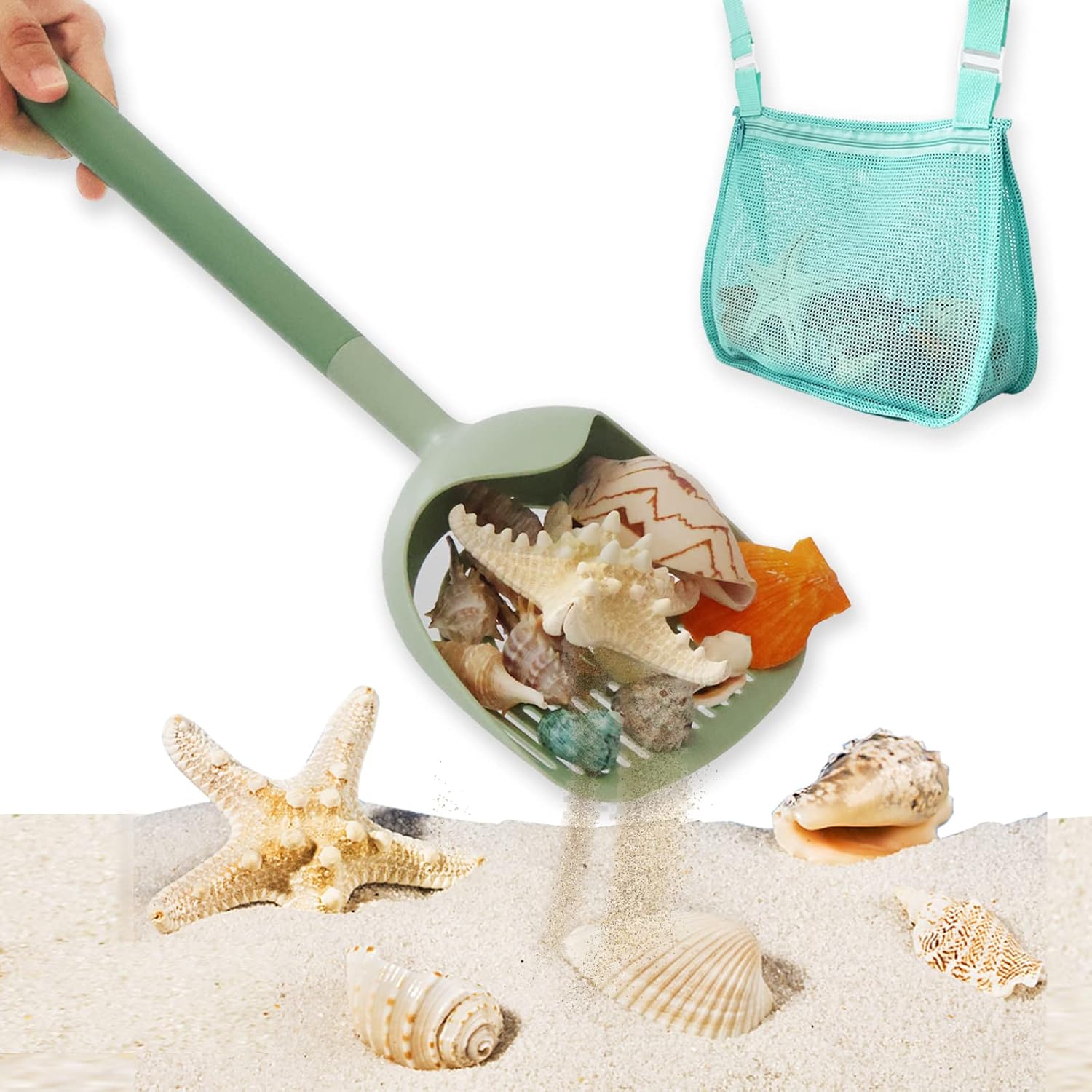 Amazon.com: sweet lion Beach Long Handle Sandhole Shovel with Mesh ...