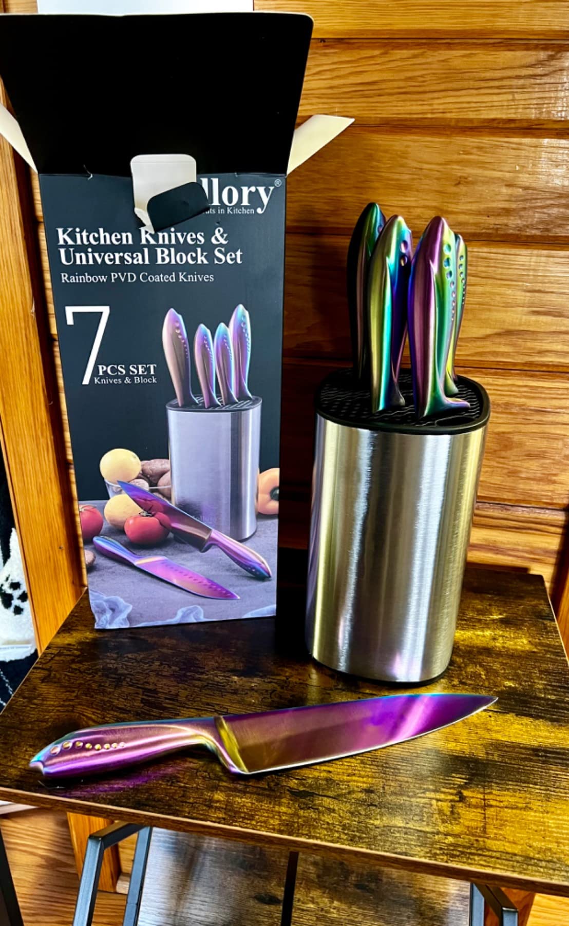 $15/mo - Finance Rainbow Knives Block Set 7 Pieces, Iridescent German ...