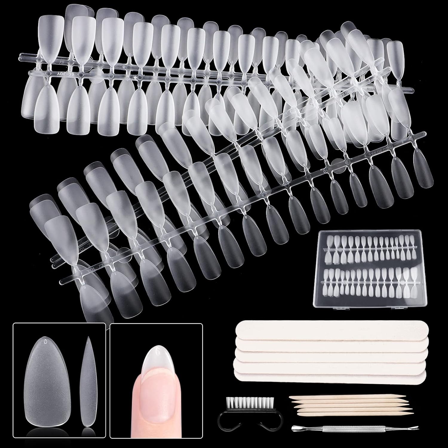 Amazon.com: 450 PCS Soft Gel False Nail Tips Kit Full Cover Full Matt ...