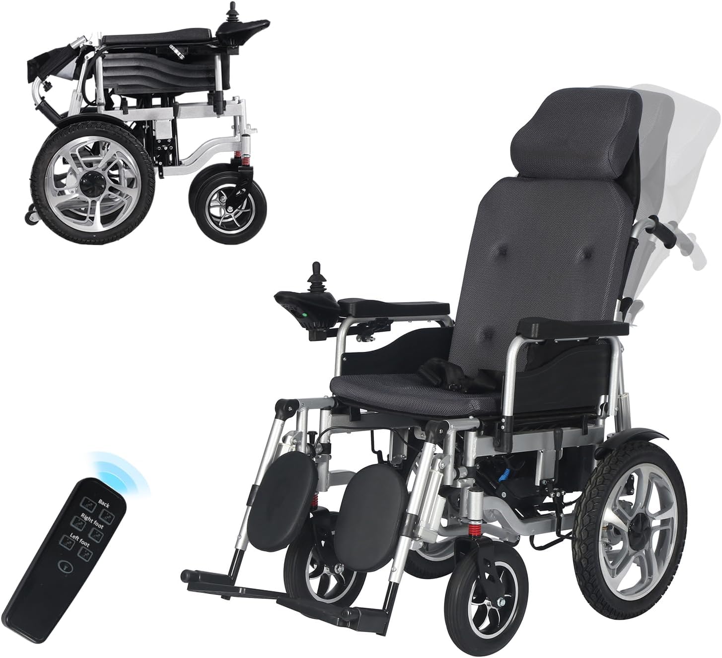 Amazon.com: Wknzasiwm Reclining Electric Wheelchair for Adults,500W ...