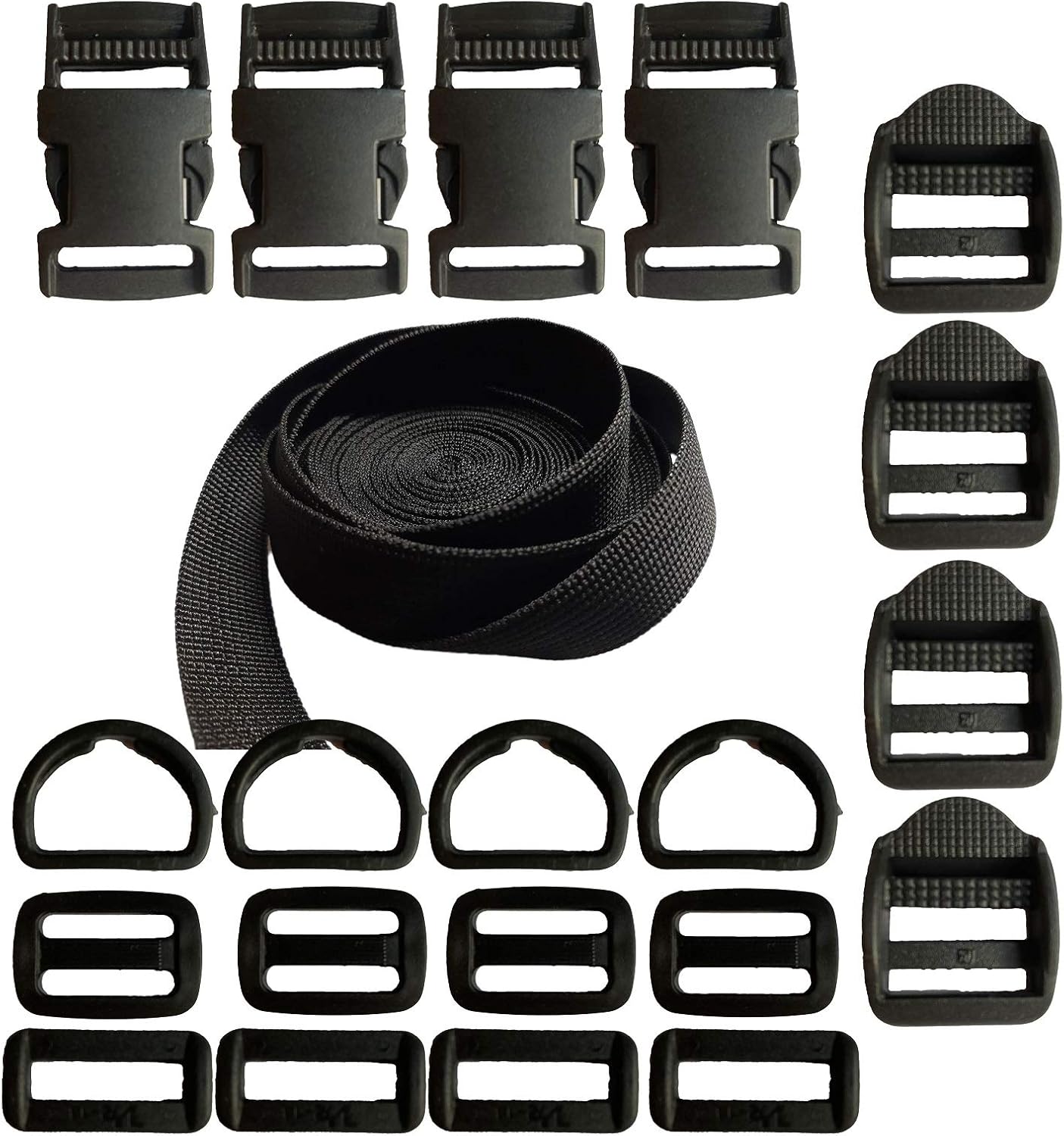 Amazon.com: Buckles Straps Set 1 inch Polypropylene Webbing Strap Size ...