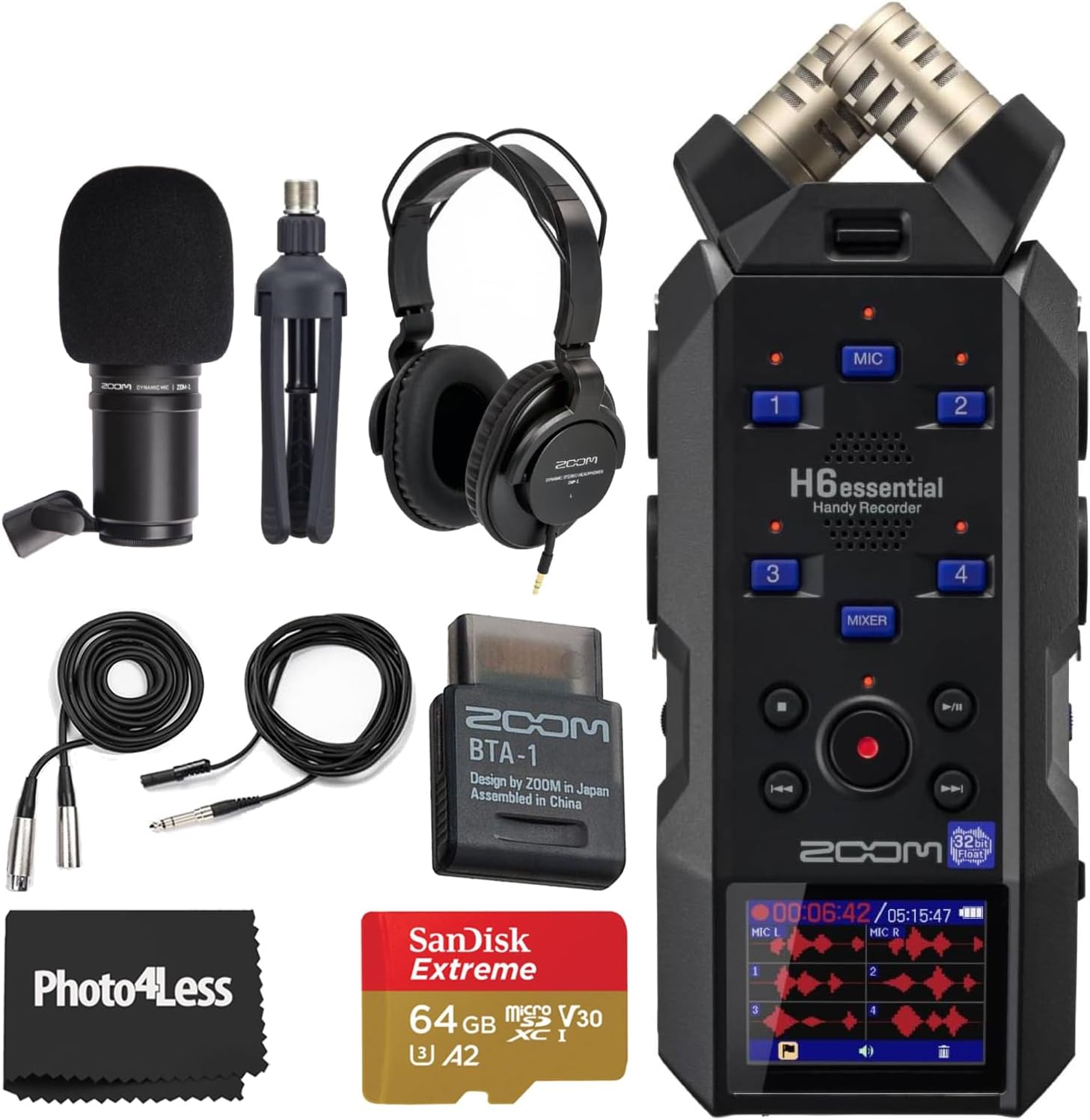 Amazon.com: Zoom H6essential Handy Recorder Bundle with Zoom ZDM-1 ...
