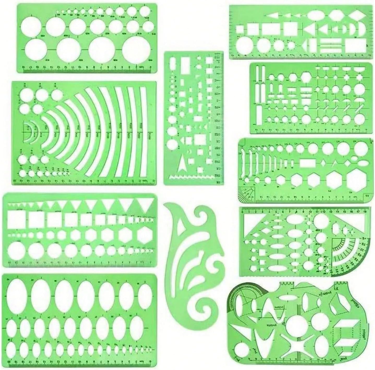 Amazon.com : 11Pcs Geometric Stencil Geometric Drawing Templates Clear ...
