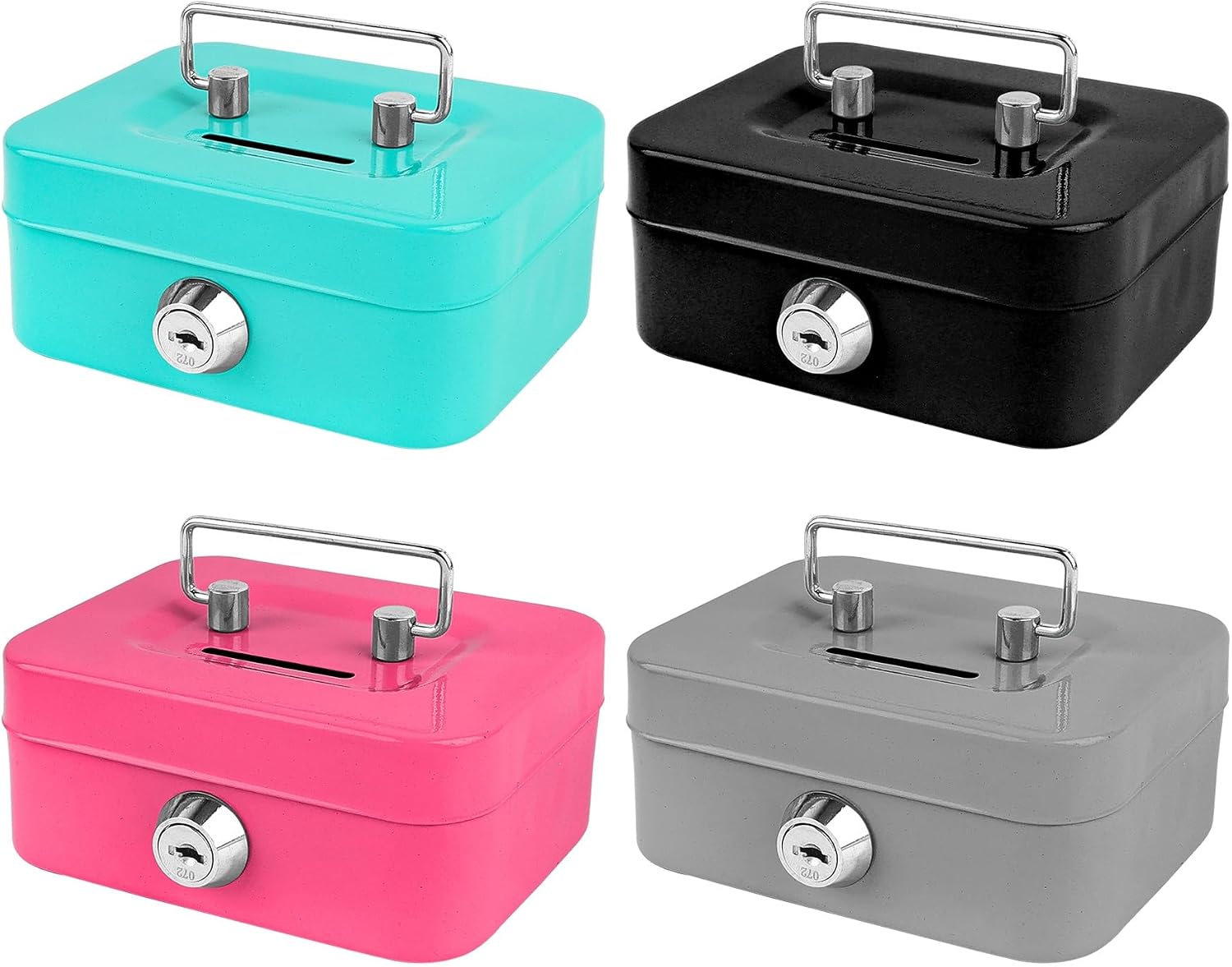 Amazon.com: Framendino, 4 Pack Small Cash Box with Lock and Slot 4.5x3 ...