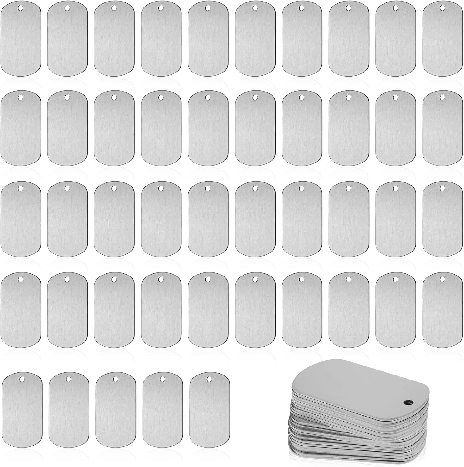 Amazon.com: 50 Pack Metal Stamping Blanks Silver Metal Tags Engraving ...