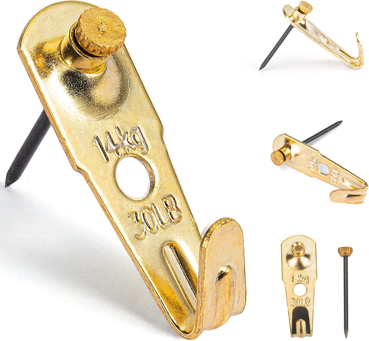 30 lb Picture Hangers (30 Set), Professional Hanging Hooks with Nails ...