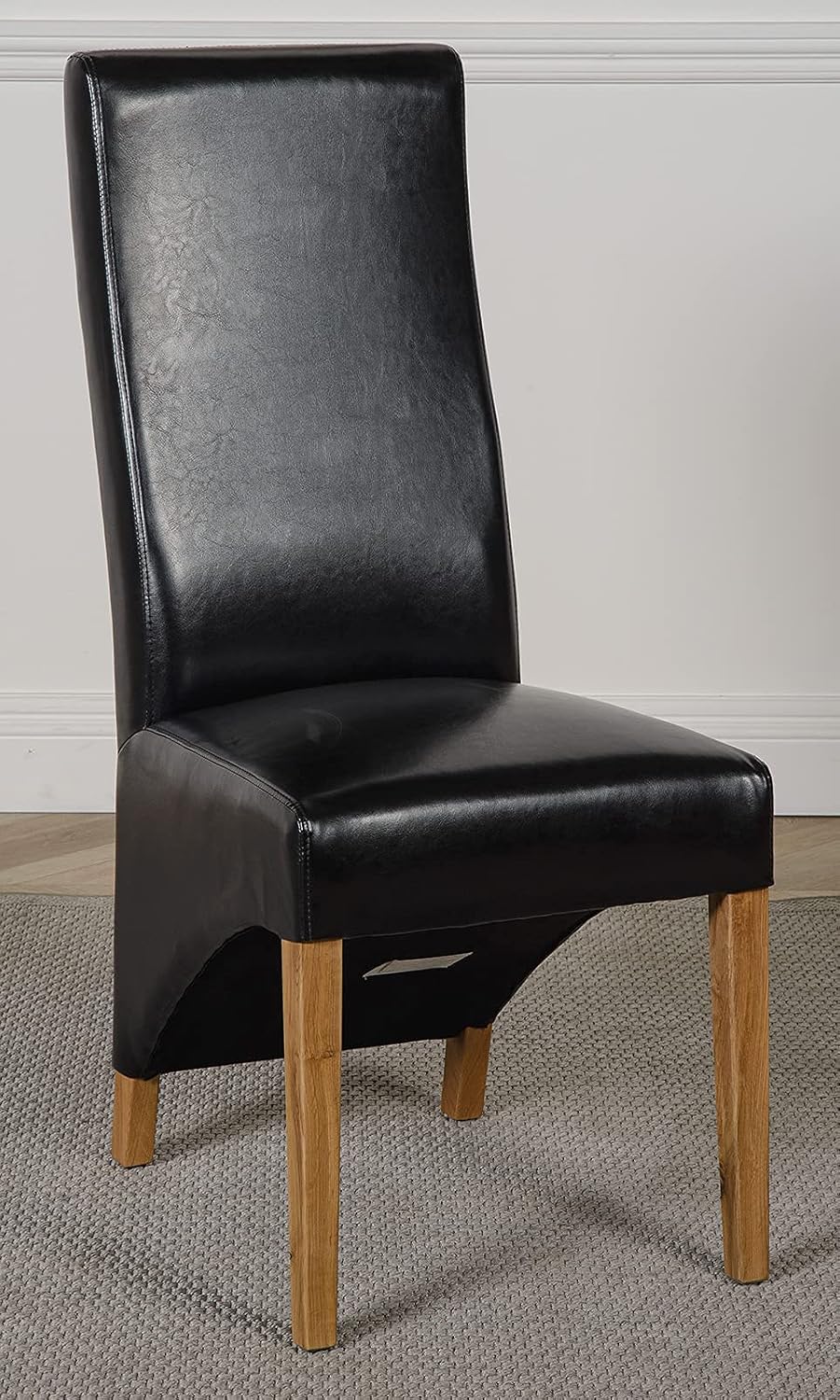 Oak Furniture King Lola Black Leather Chairs for Dining Room or Kitchen ...