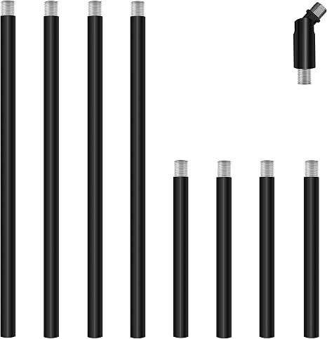 Amazon.com: 8 Pieces M10 Threaded Extension Poles Lighting Fixture ...
