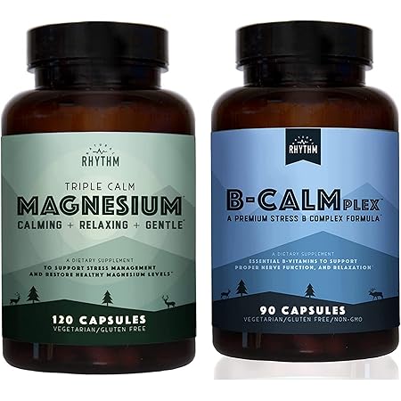 Amazon.com: Natural Rhythm Calm Bundle - Triple Calm Magnesium 150mg, 120 Capsules + B-CALMplex ...
