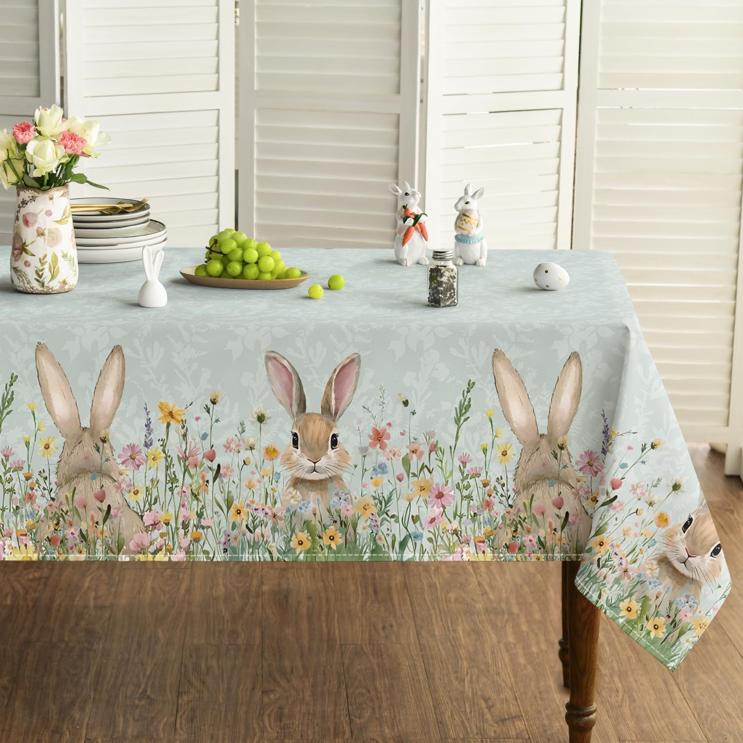 Amazon.com: Horaldaily Easter Tablecloth 60×84 Inch Rectangular, Green ...