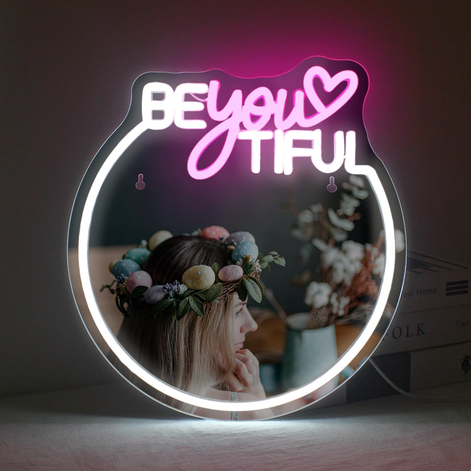 Amazon.com : FAXFSIGN Slay Queen Neon Sign Pink White LED Neon Light Up ...