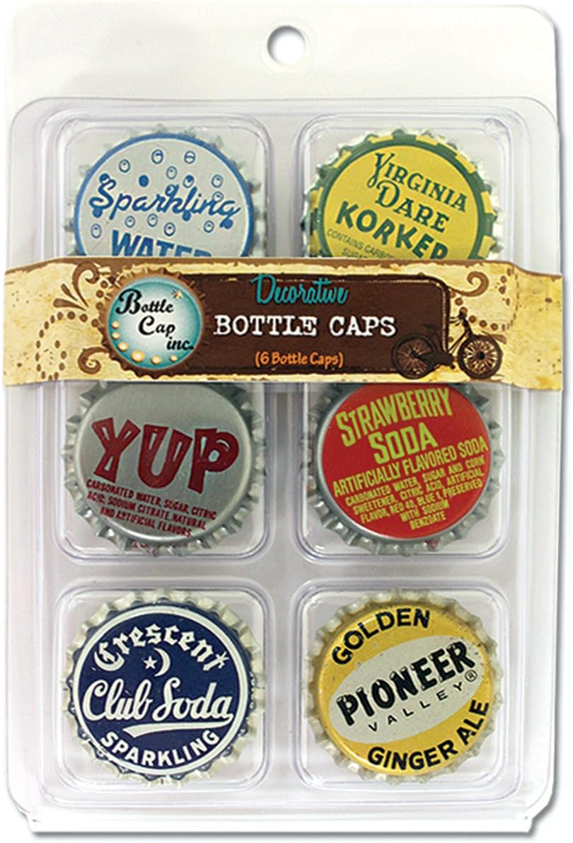 Amazon.com: Bottle Cap Vintage Standard Bottle Caps 2, Set of 6 : Home ...