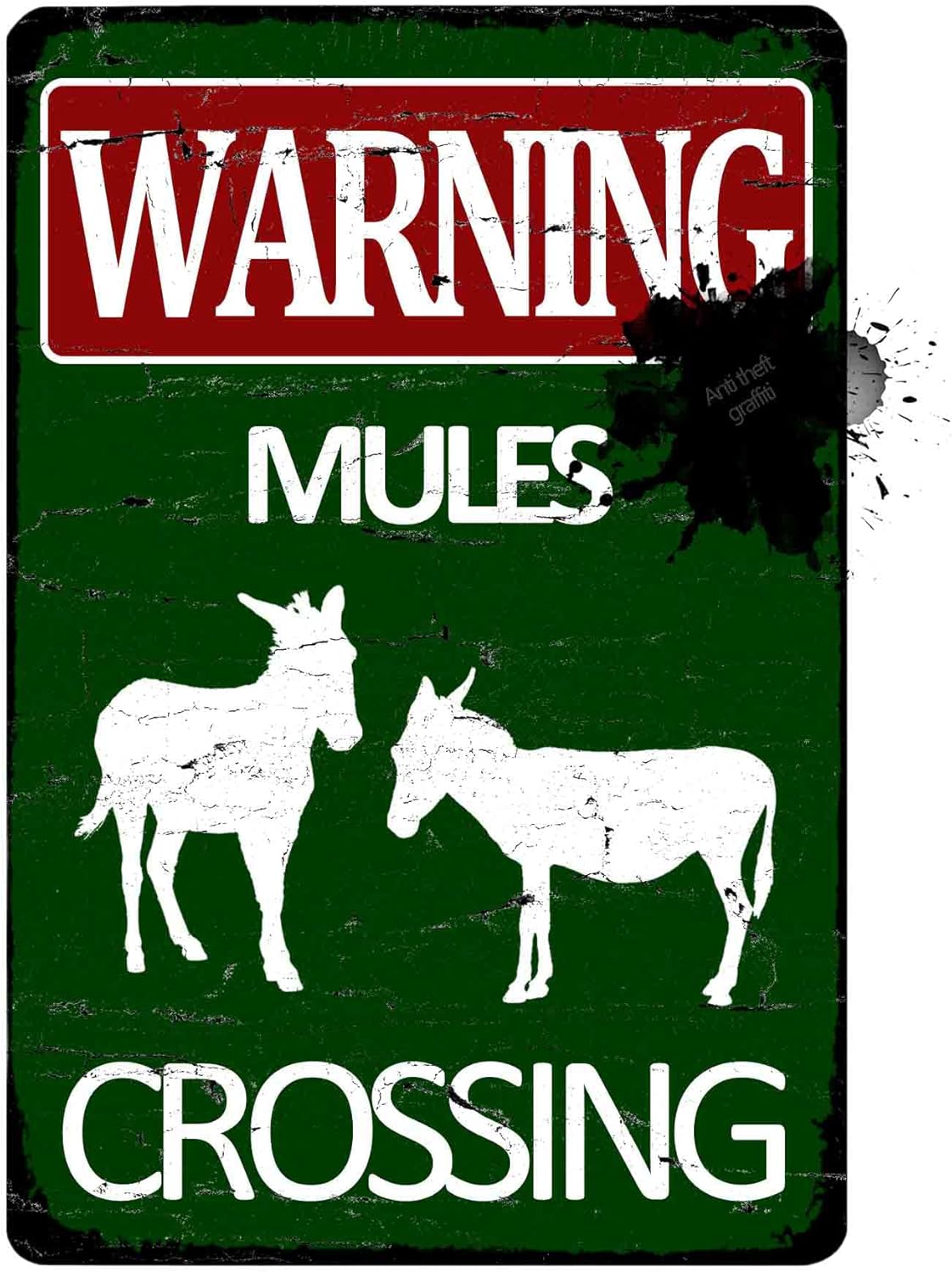 Amazon.com: Mule Metal Tin Sign, Funny Animal Crossing Signs, Warning ...