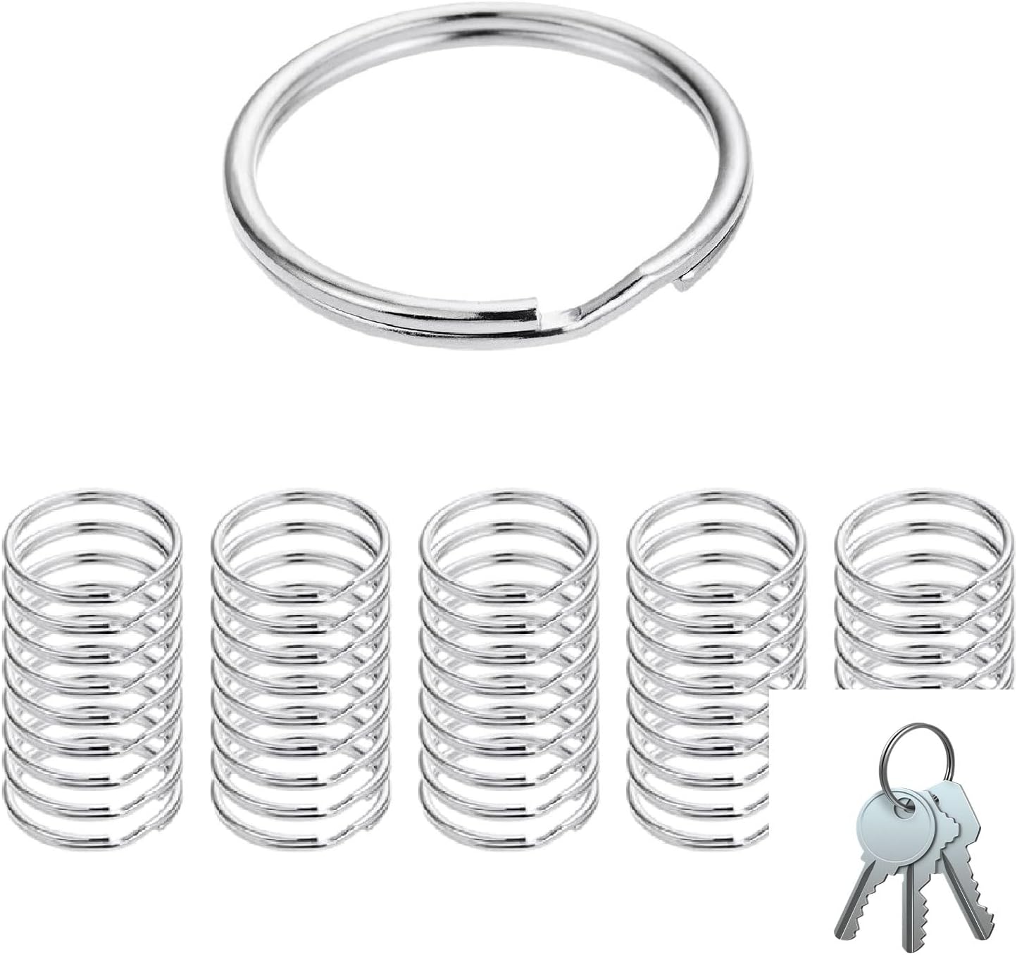100Pcs Key Ring Hoop Keyring Rings Connectors Keys Organization for USB ...