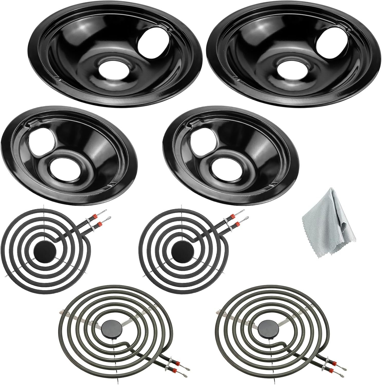 Amazon.com: Porcelain Drip Pans For Electric Range Stove 4 Pack and ...