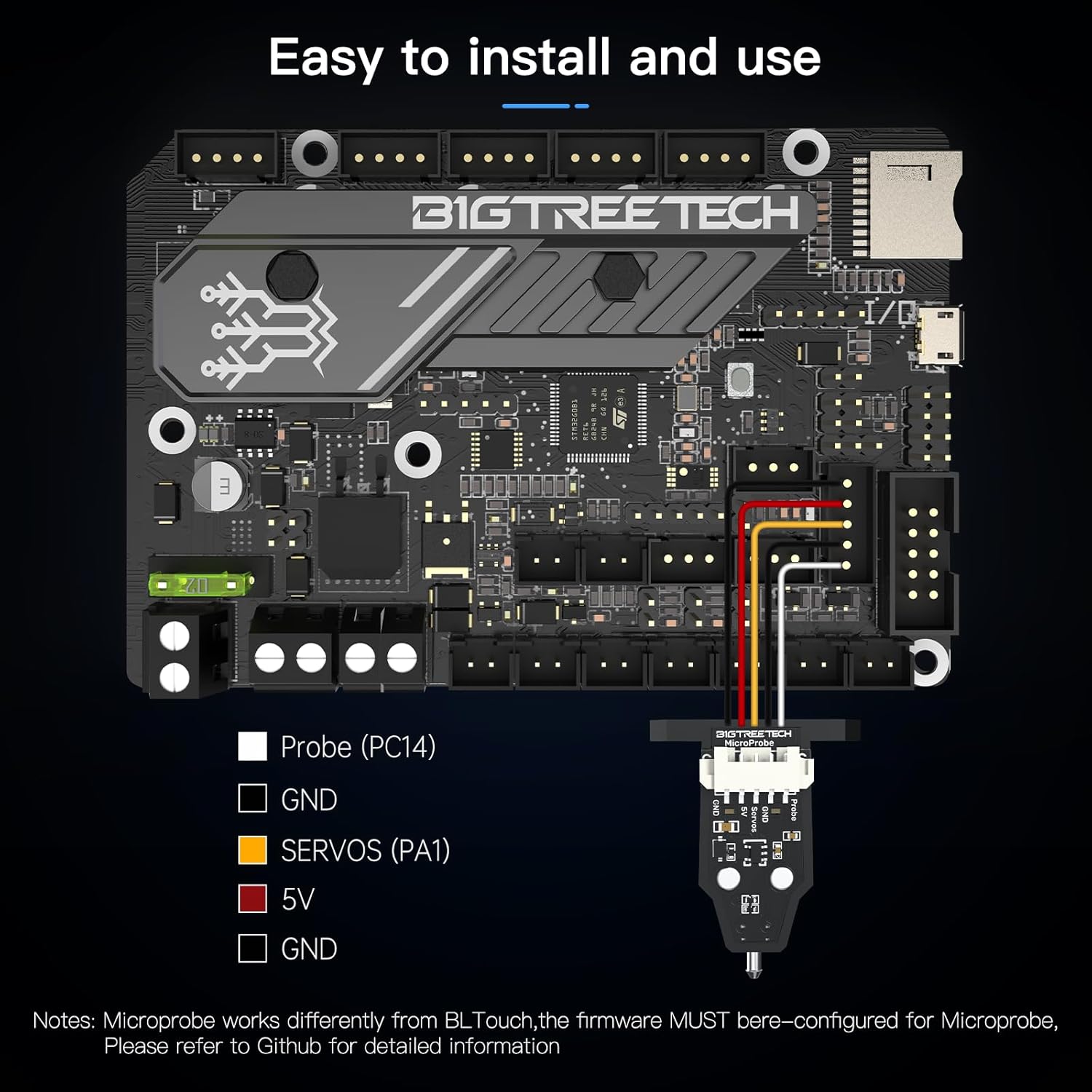 BIGTREETECH MicroProbe – Kit de sensor de nivelación de cama automático ...