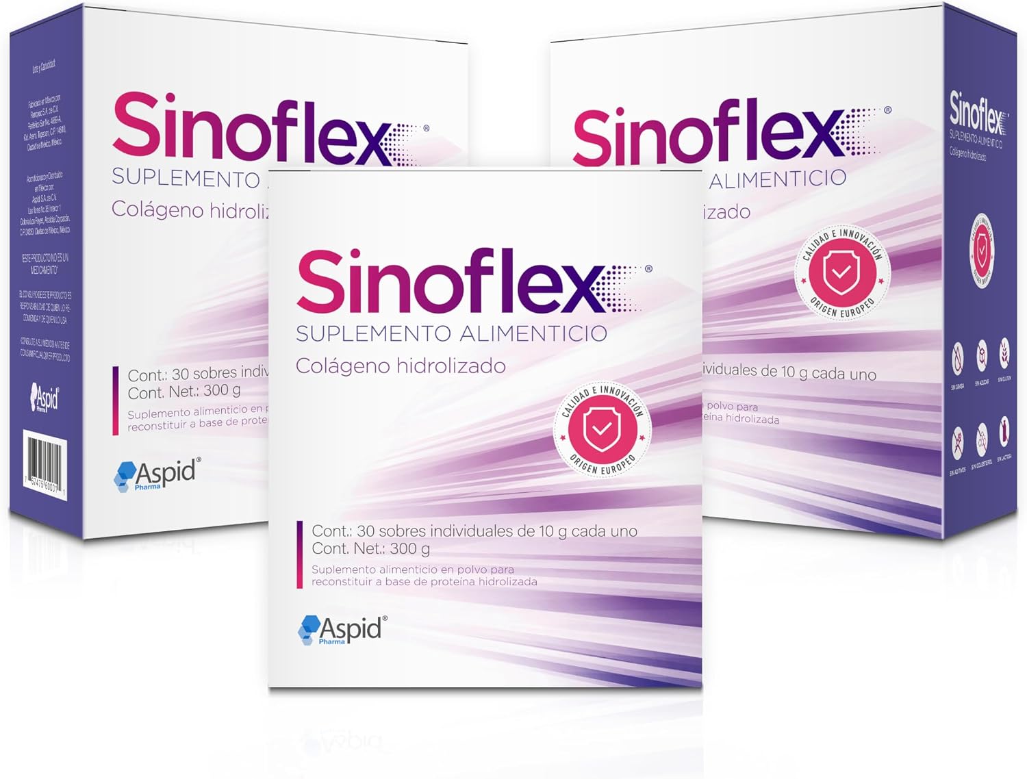 Paquete de 3 cajas de Sinoflex, Colageno hidrolizado en polvo ...