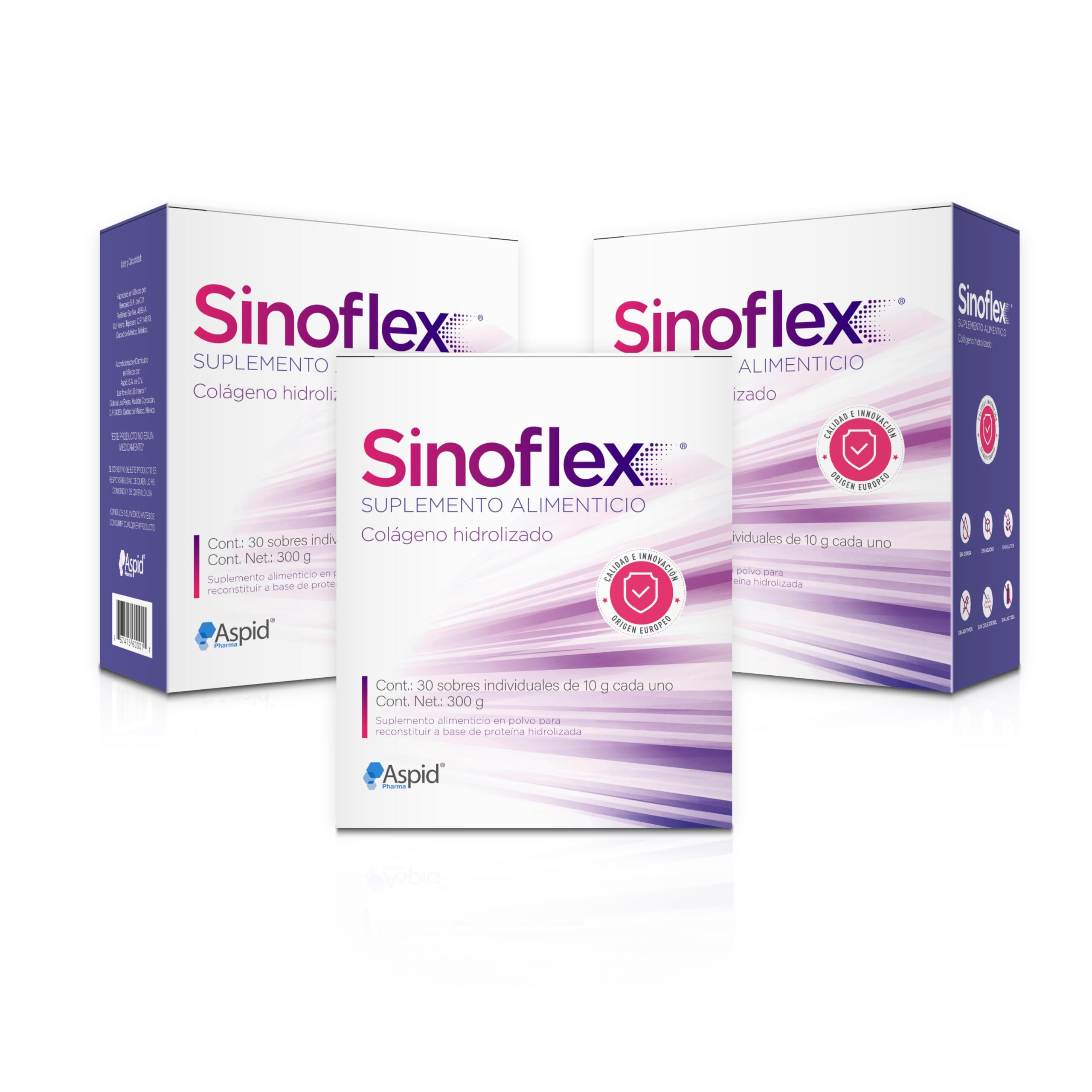 Paquete de 3 cajas de Sinoflex, Colageno hidrolizado en polvo ...