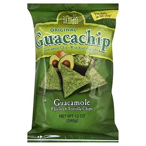 Amazon.com: El Sabroso Guacachip, Guacamole Flavored Tortilla Chips, 12 ...