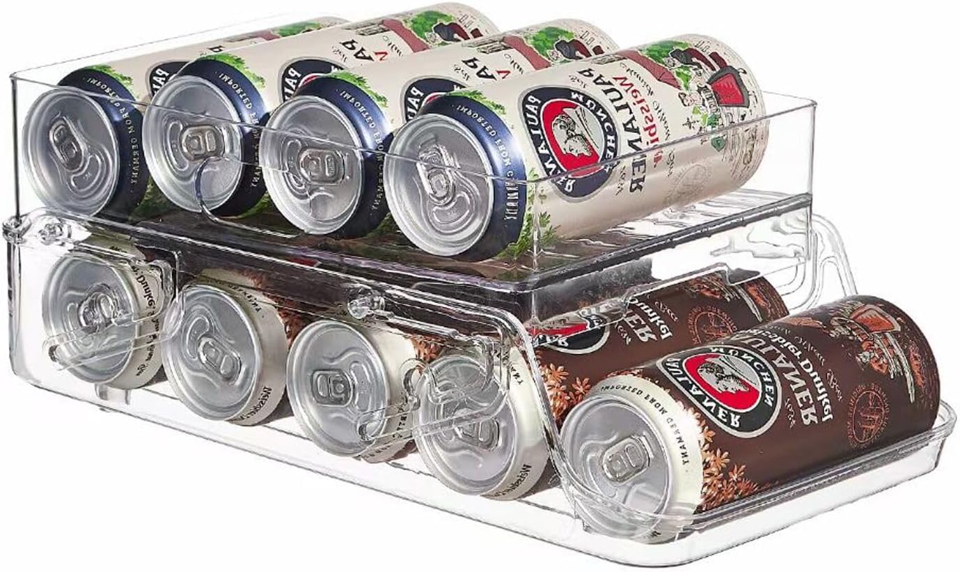 Amazon.com: Soda Can Organizer for Refrigerator，Automatic Rolling ...