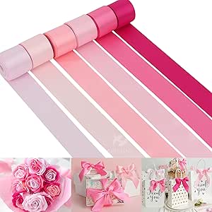 Amazon.com: HUIHUANG Pink Ribbon 1-1/2" Satin Ribbon Assorted Pink/Hot ...