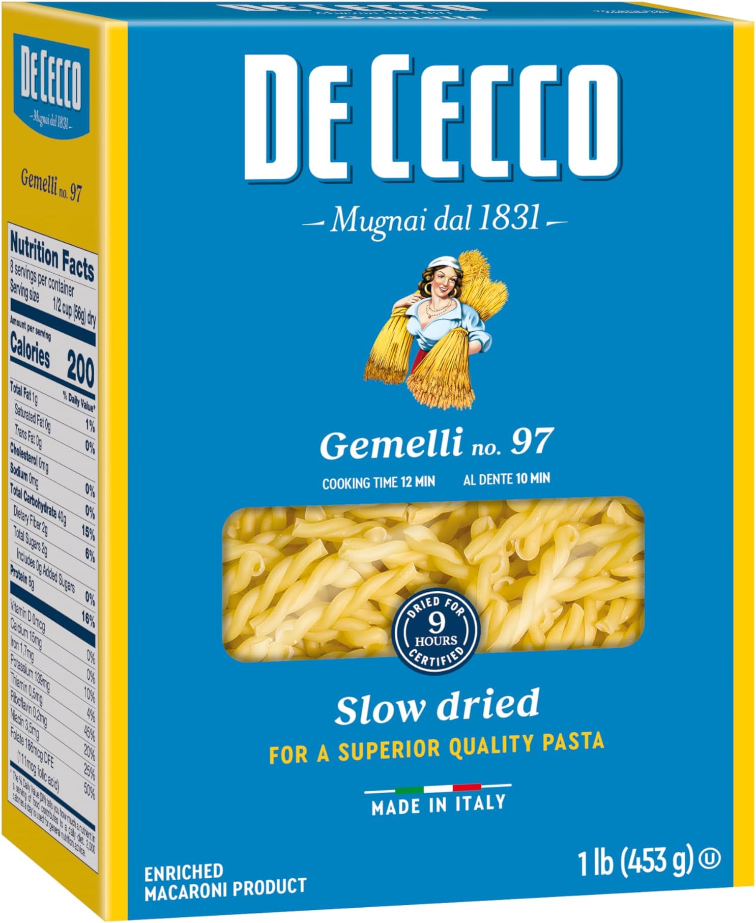 Amazon.com : De Cecco Pasta, Gemelli No.97, 1 Pound (Pack of 12) - Made ...