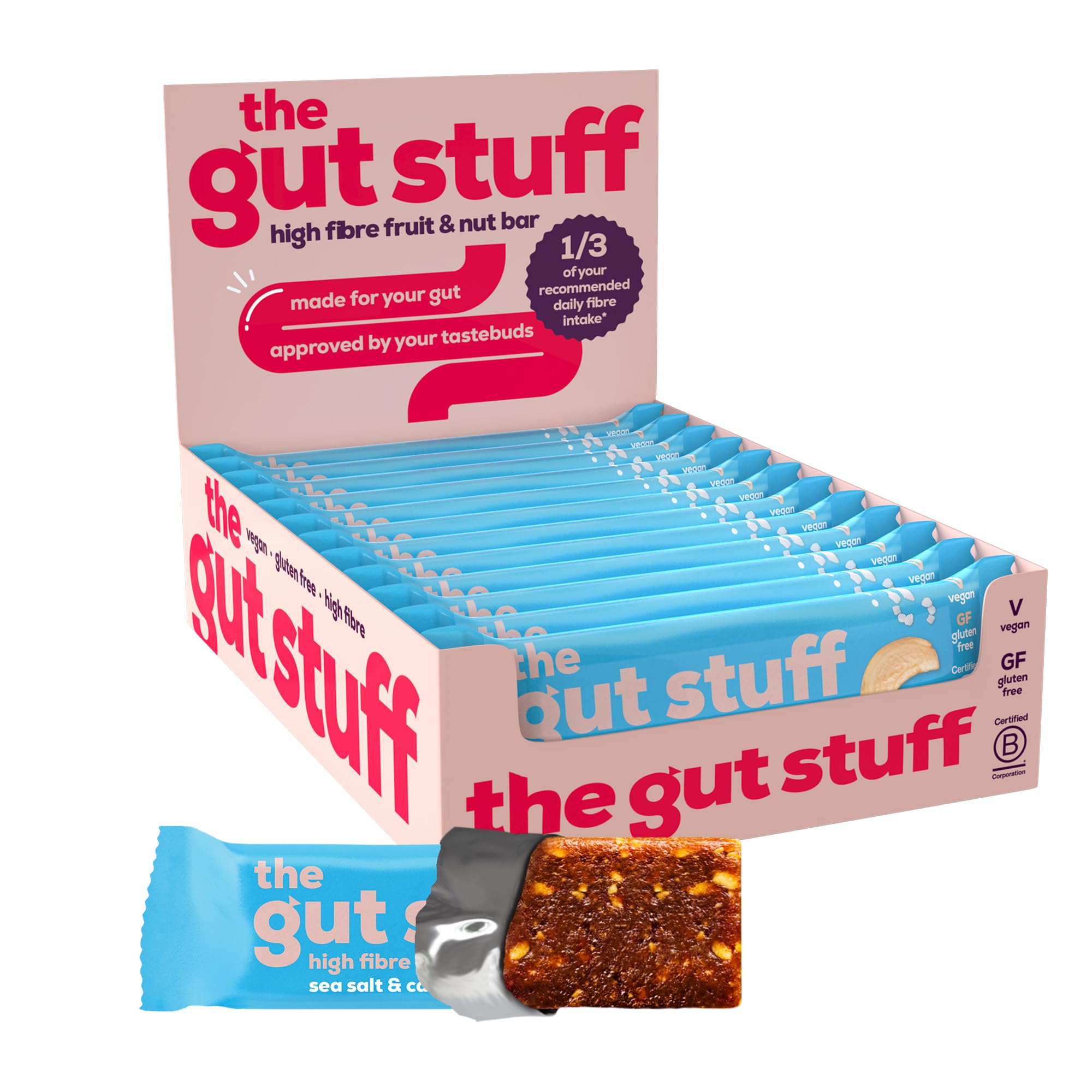 The Gut Stuff High Fibre Fruit & Nut Bars – Gut Friendly Snack, Gluten ...