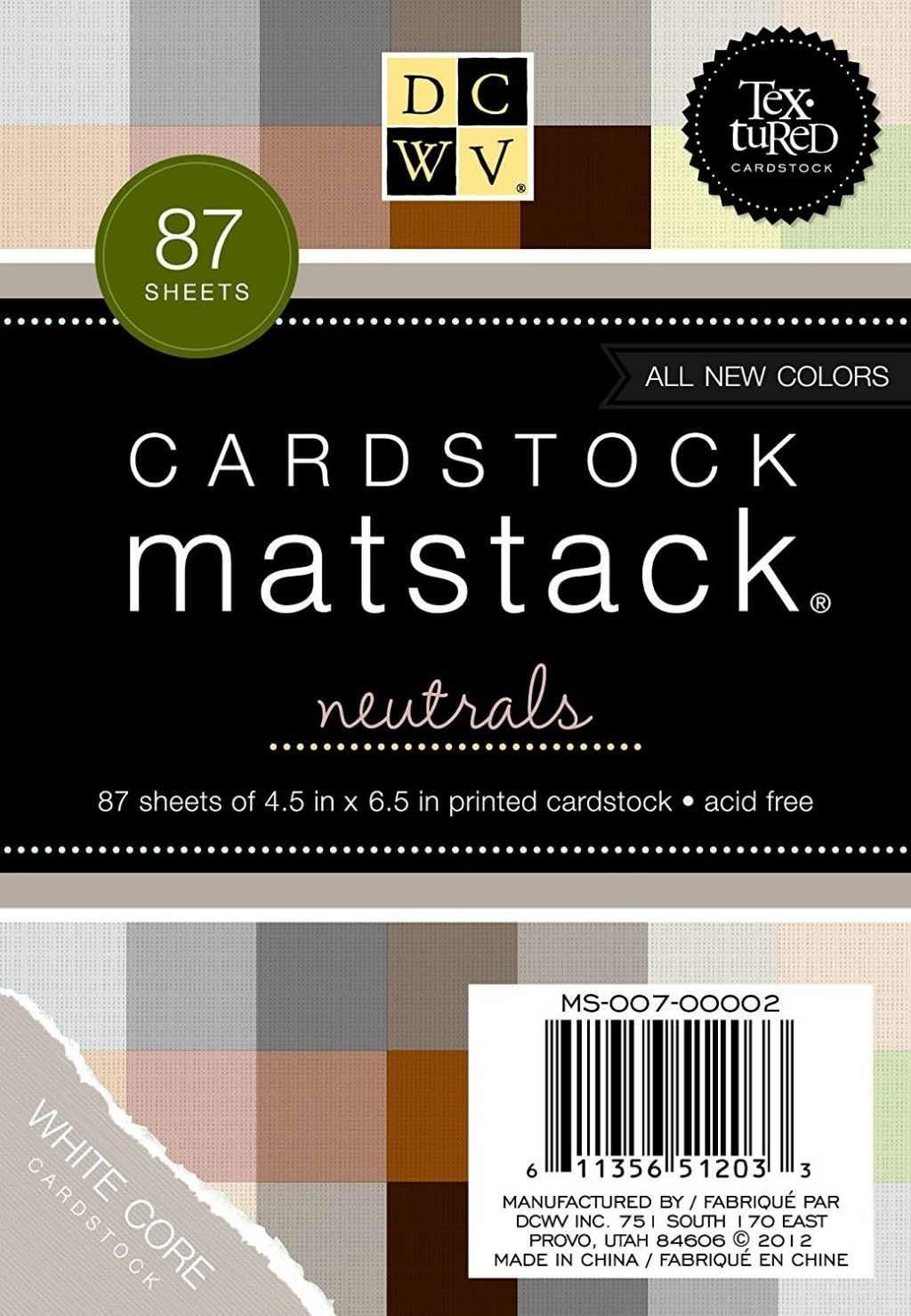 Amazon.com: DCWV Cardstock Stack, Match Makers Neutrals, 87 Sheets, 4-1 ...