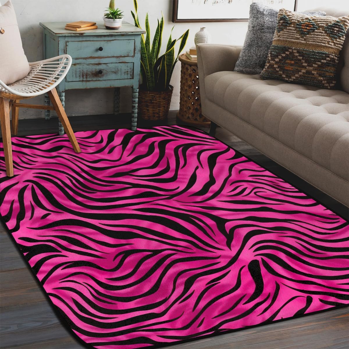 Amazon.com: FZDXZJJ Abstract Zebra Print Area Rug for Living Room ...