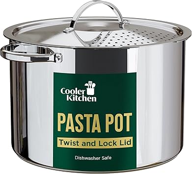 Amazon.com: Cooler Concepts Stainless Steel Pasta Pot with Strainer Lid ...