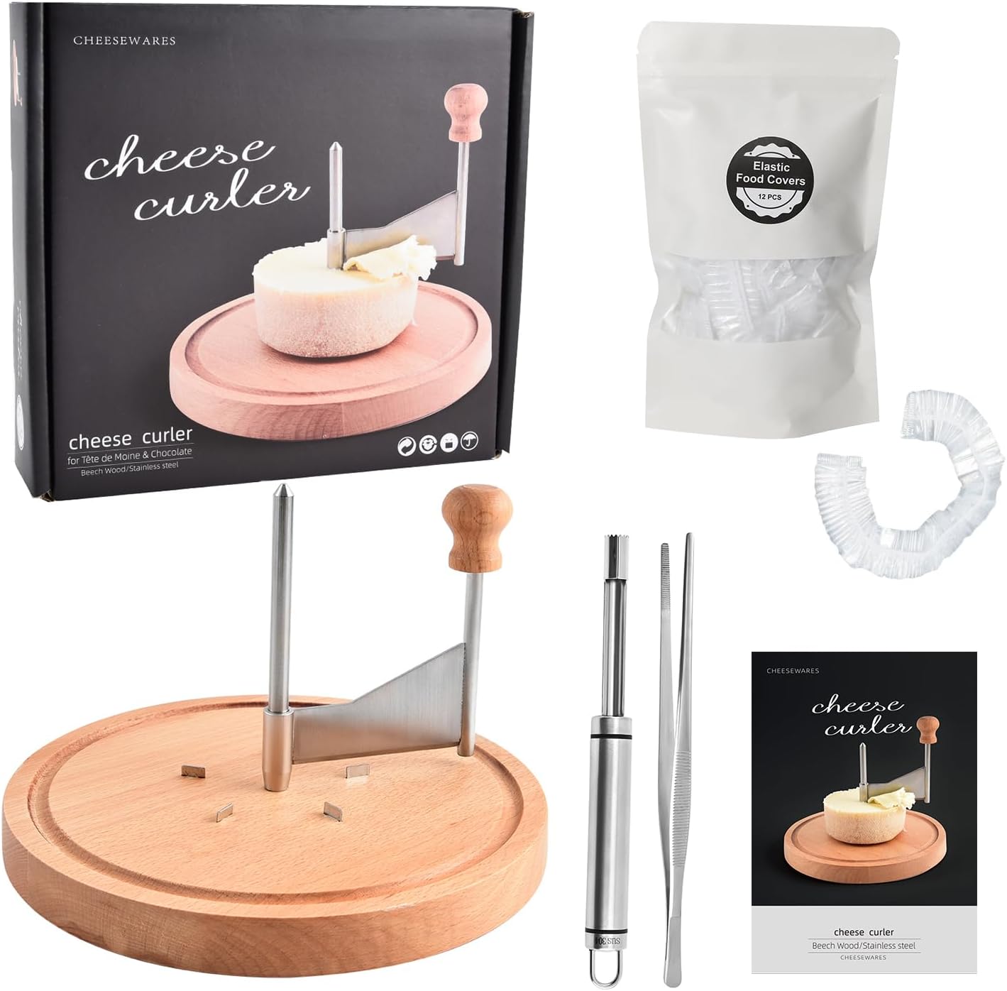 Amazon.com: ShinianYa Girolle Cheese Curler Beech Wood-Stainless Steel ...