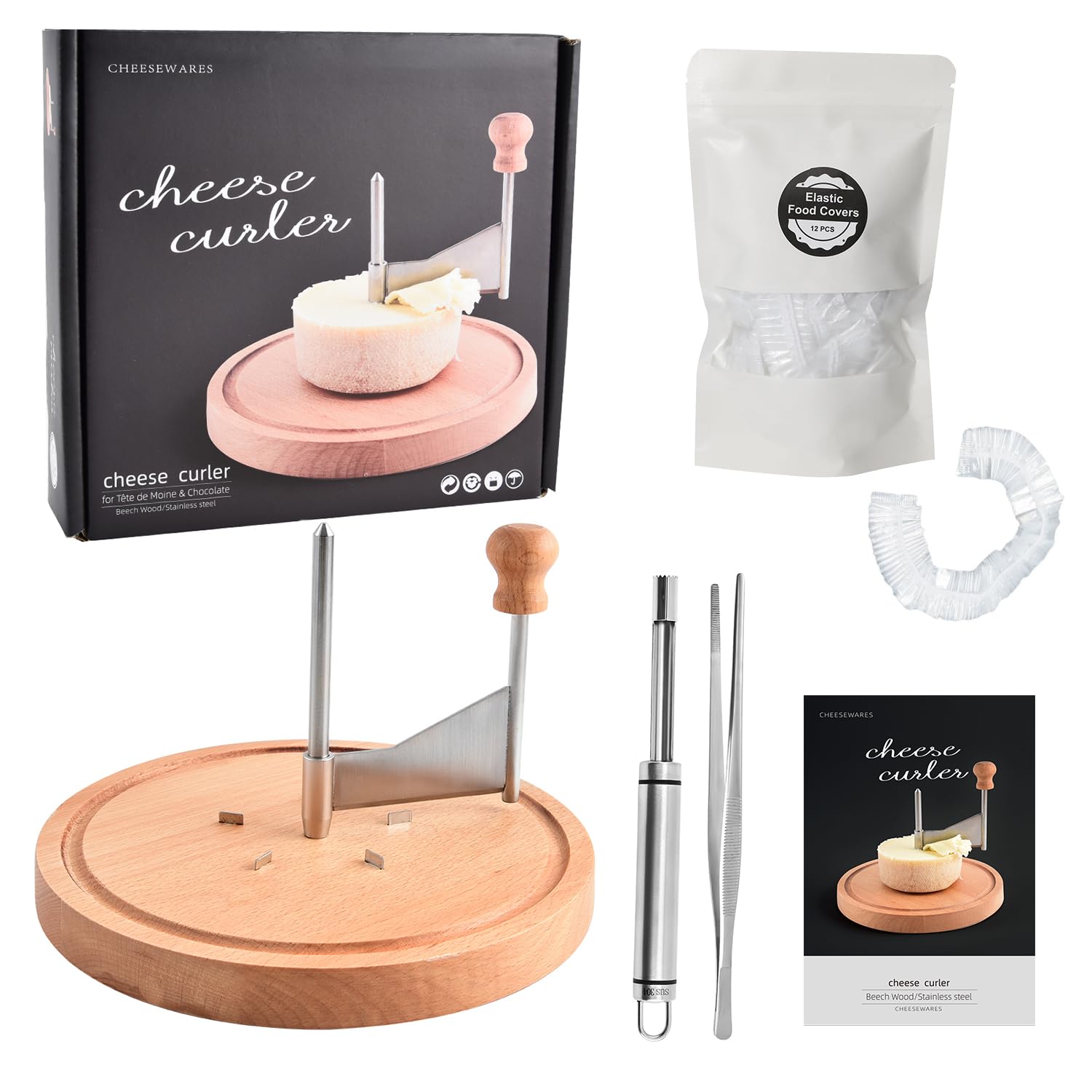 Amazon.com: ShinianYa Girolle Cheese Curler Beech Wood-Stainless Steel ...