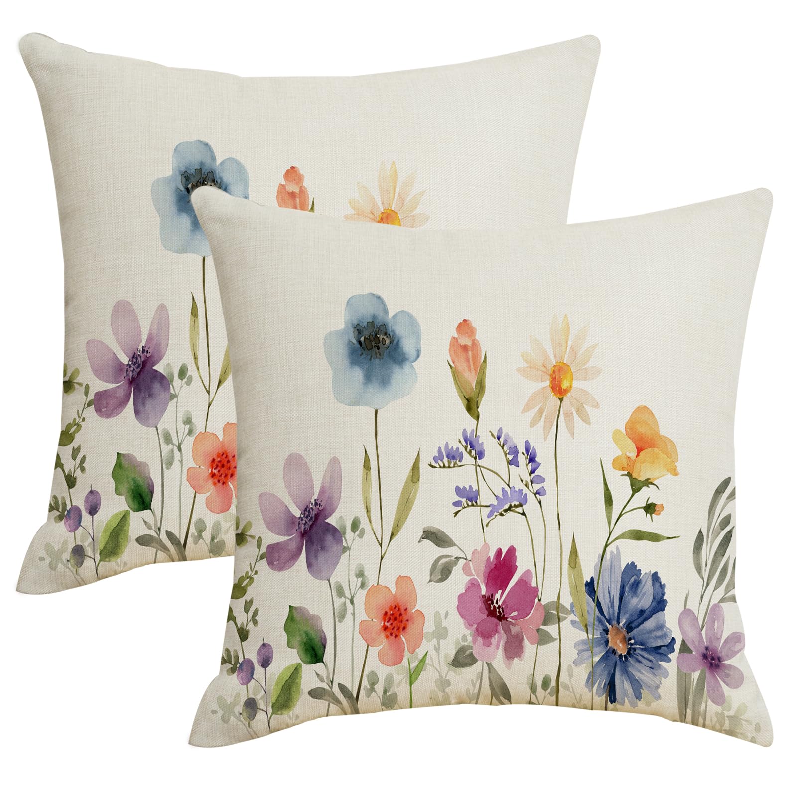 Amazon.com: AWJTNCQ Spring Floral Throw Pillow Covers 18x18 Set of 2 ...