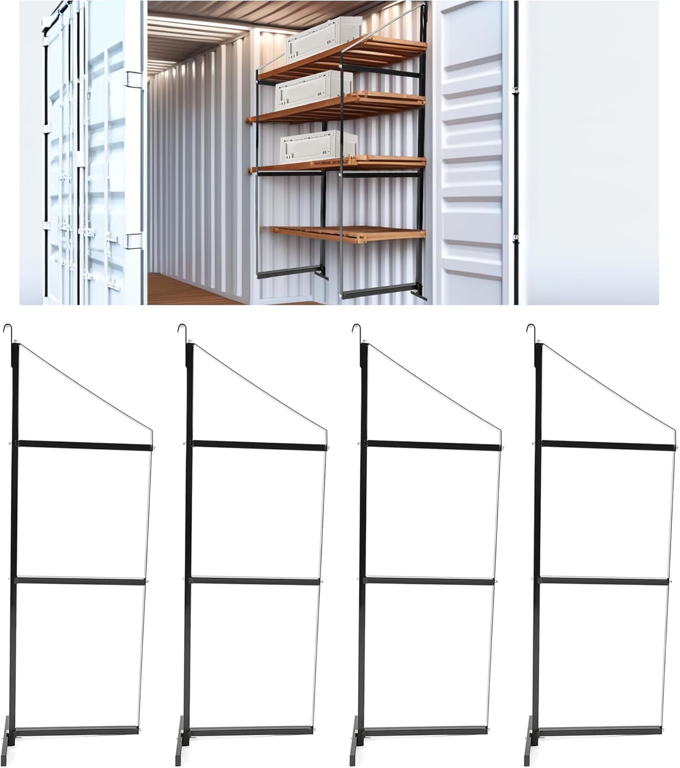 Amazon.com: HECASA 4Pcs Container Shelving Shelf Bracket 3 Tier ...