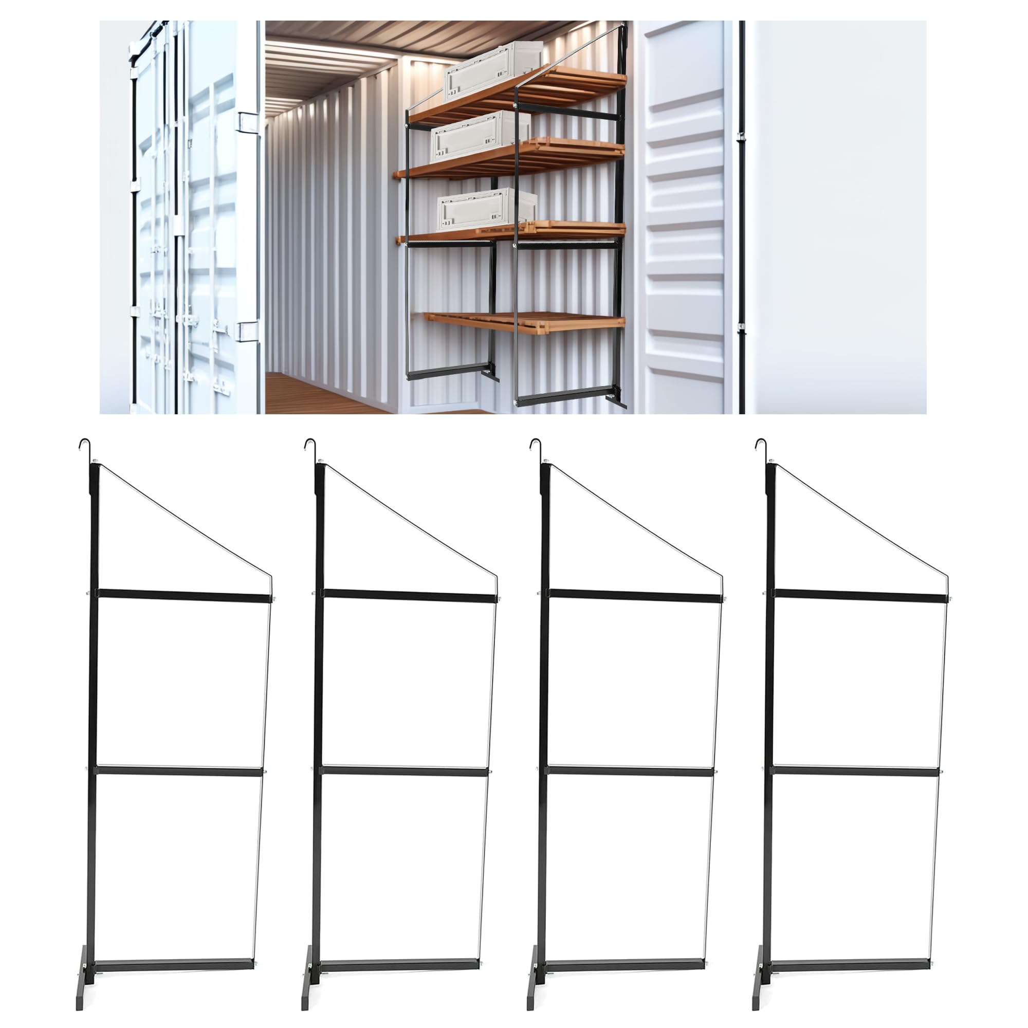 Amazon.com: HECASA 4Pcs Container Shelving Shelf Bracket 3 Tier ...