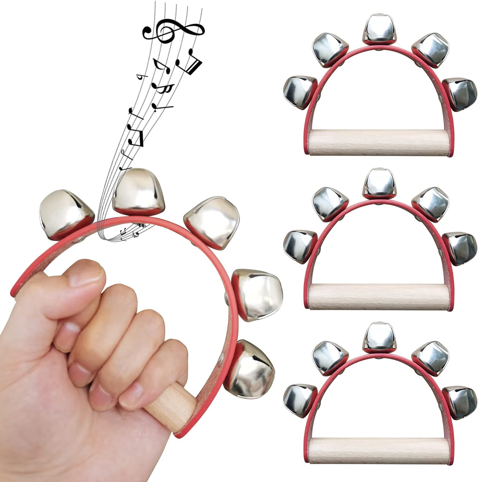 A-Star 21 Bell Jingle Shaking Sleigh Bell Stick Wood Handled - 26cm ...