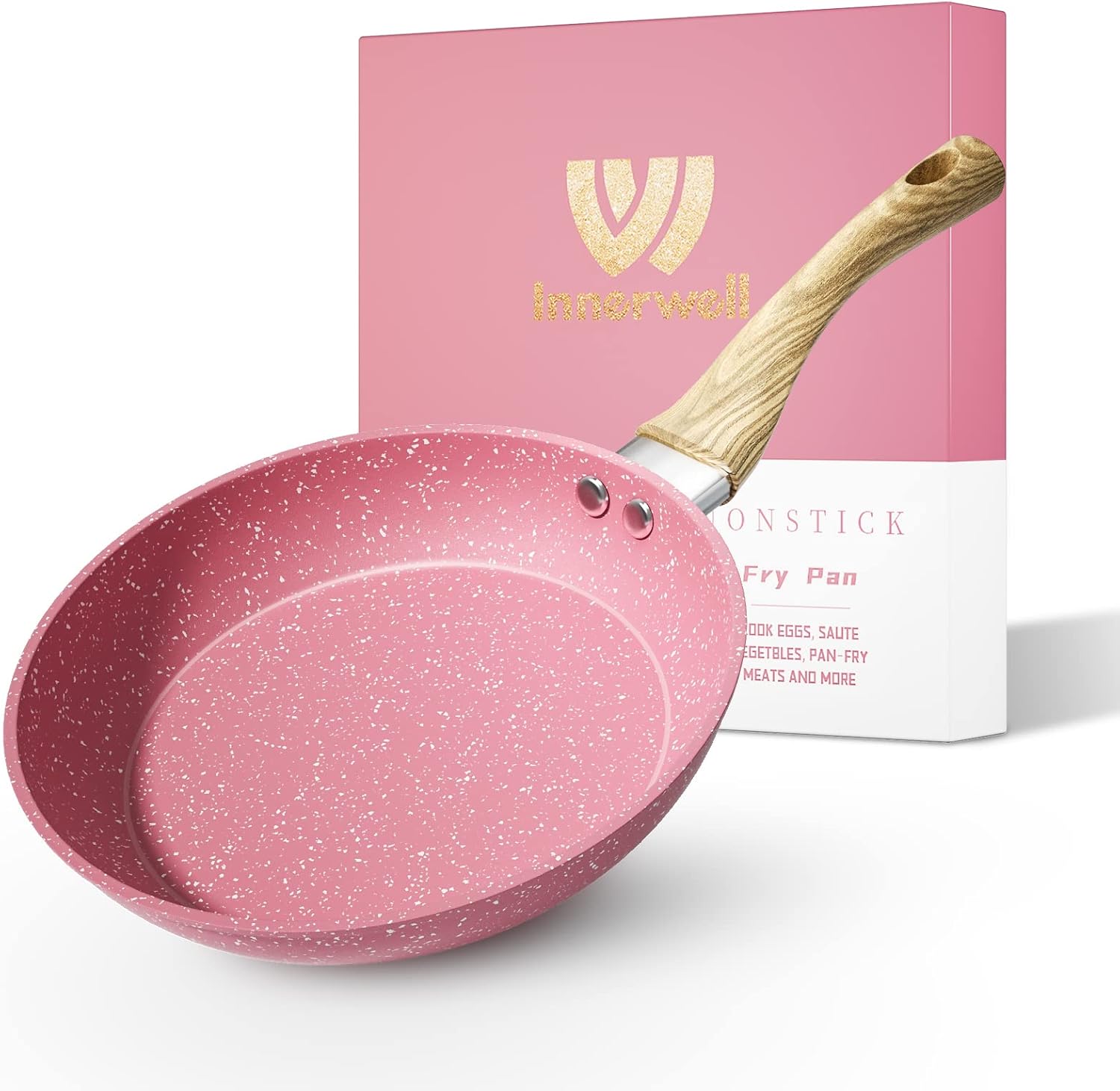 Innwewell Non Stick Frying Pan - Pink Non Stick Skillet Frying Pans ...