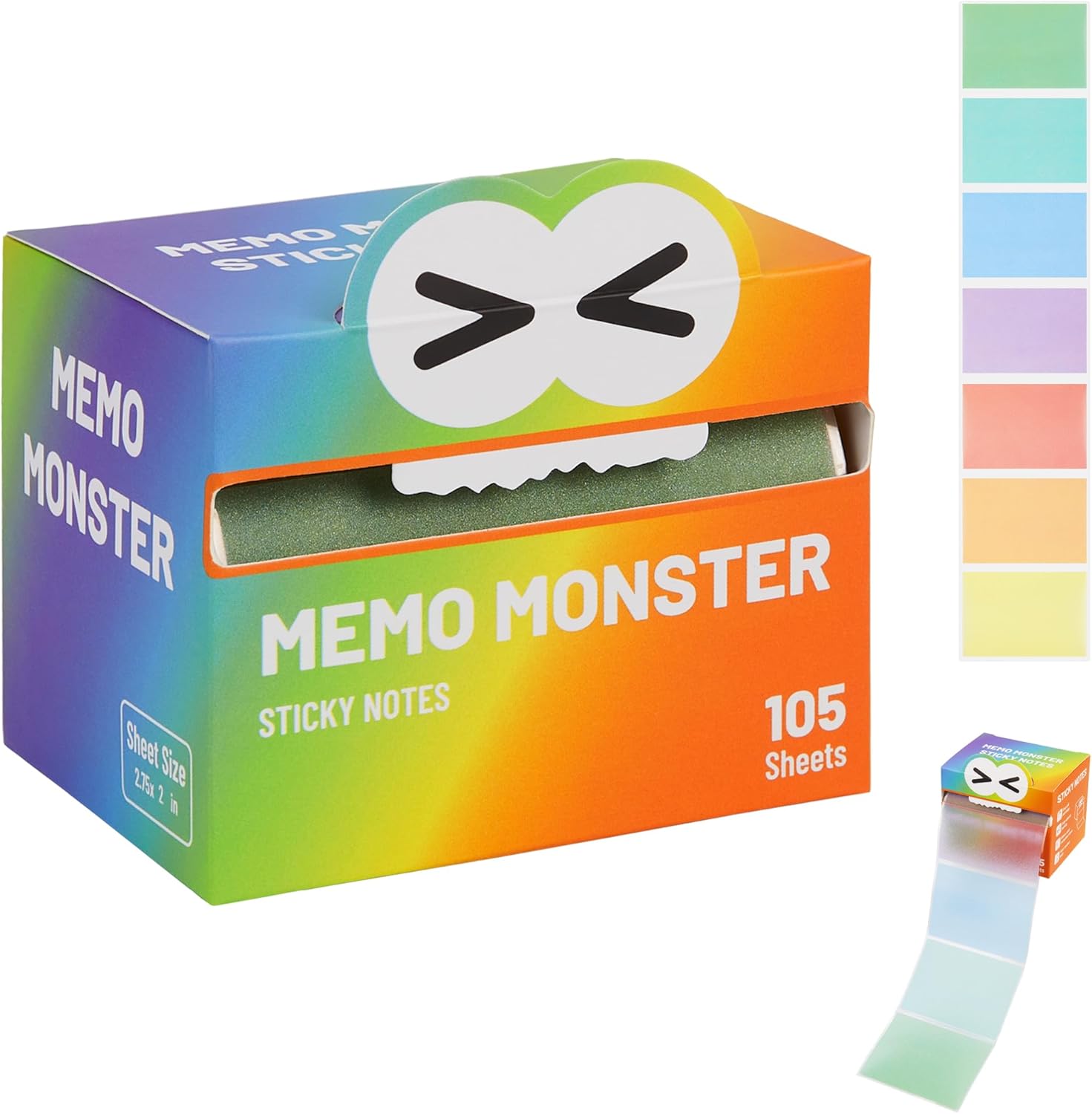 Amazon.com : Monster Sticky Notes – Glittery Semi-Transparent Full ...
