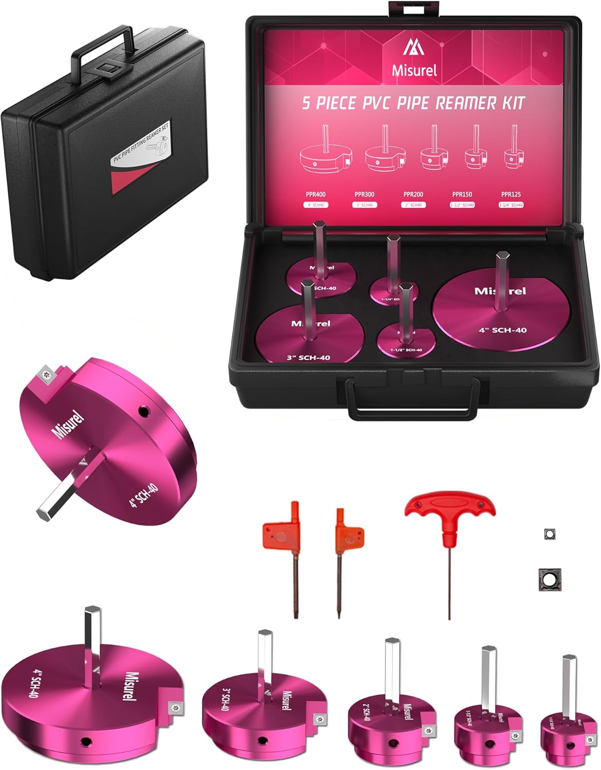 Amazon.com: 5 Pcs PVC Pipe Reamer Kit, PVC Fitting Saver, Plastic Pipe ...