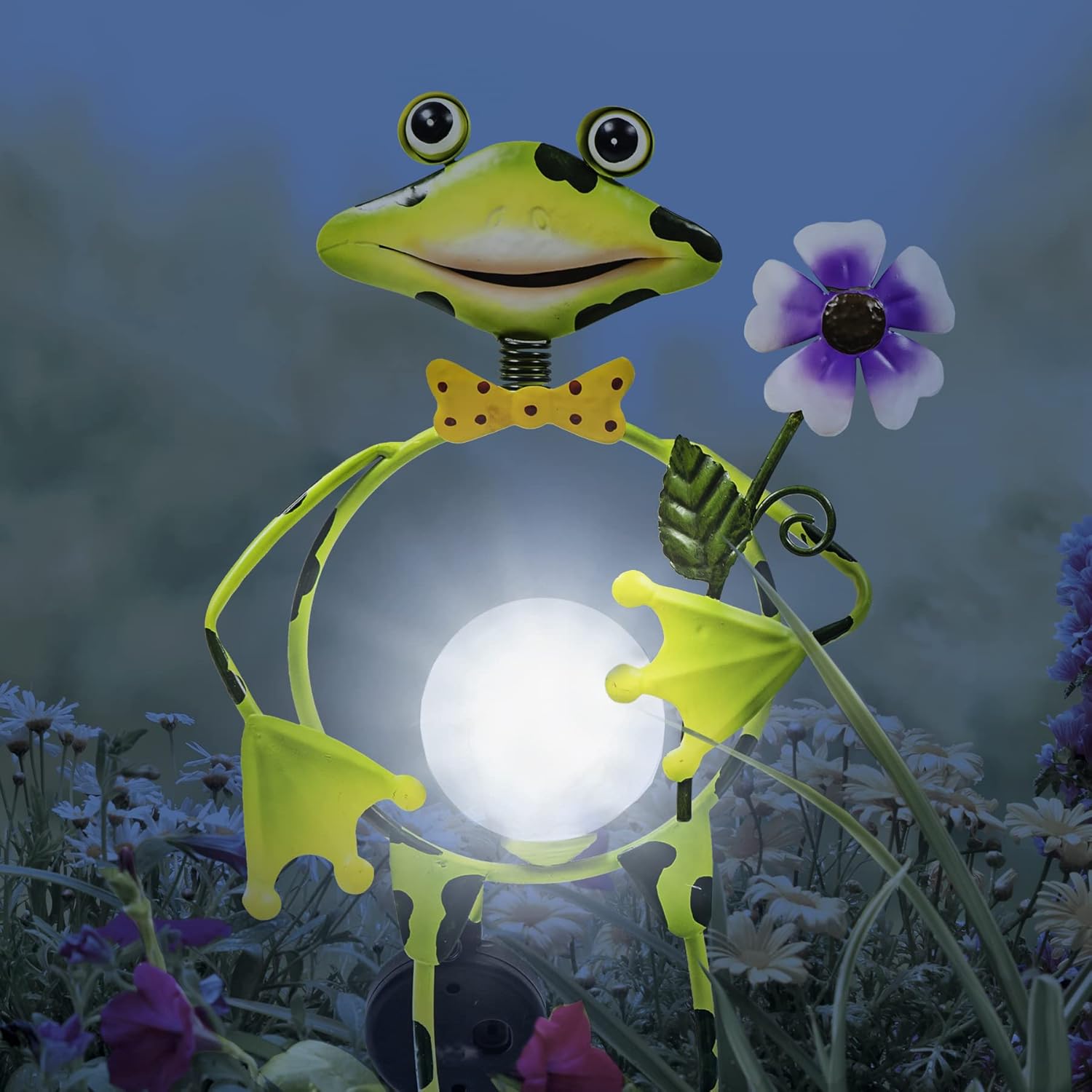 Amazon.com: Crosslight Frog Bobble Head Solar LED Waterproof Outdoor ...