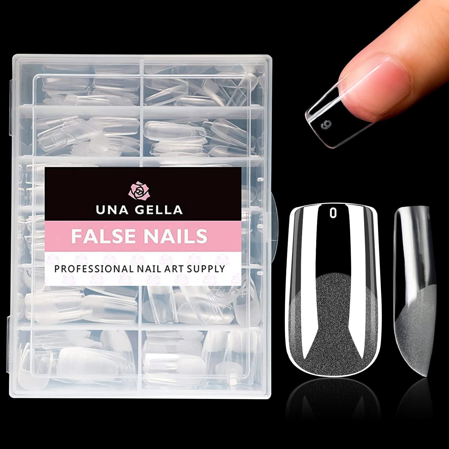 Amazon.com: UNA GELLA Square Fake Nails 216pcs Square Press on Nails ...