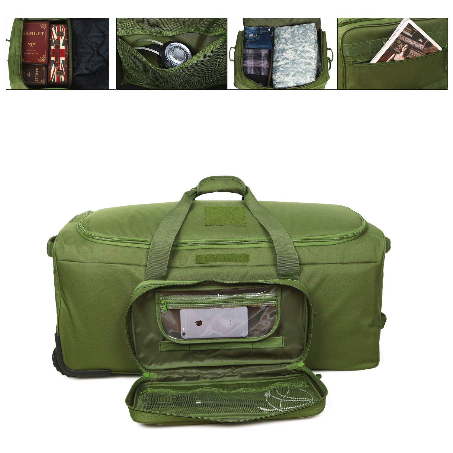 Snapklik.com : Heavy-Duty X-Large Military Tactical Wheeled Rolling ...