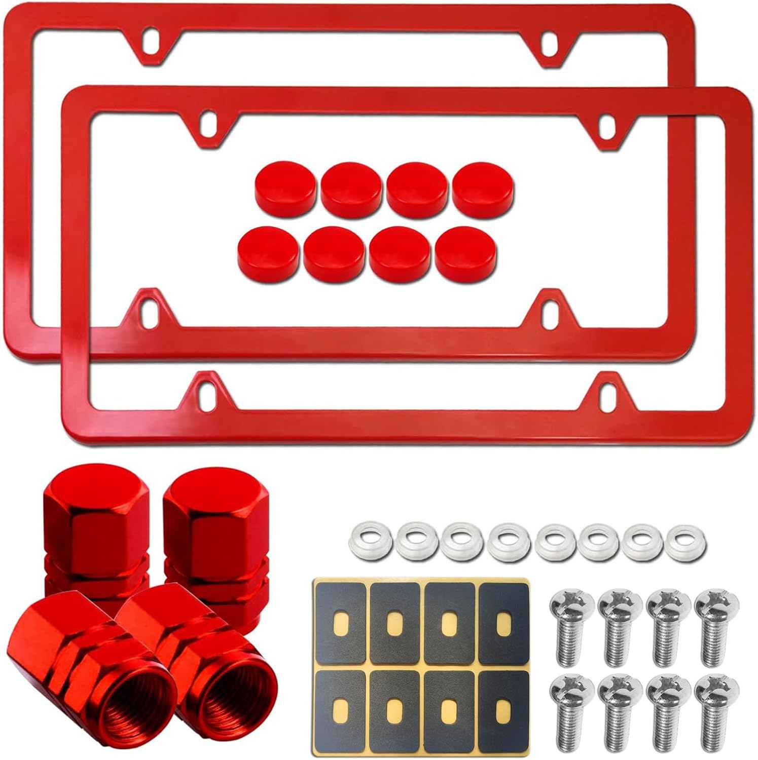 Amazon.com: Aootf Red License Plate Frames- Cute Car Tag Holders for ...