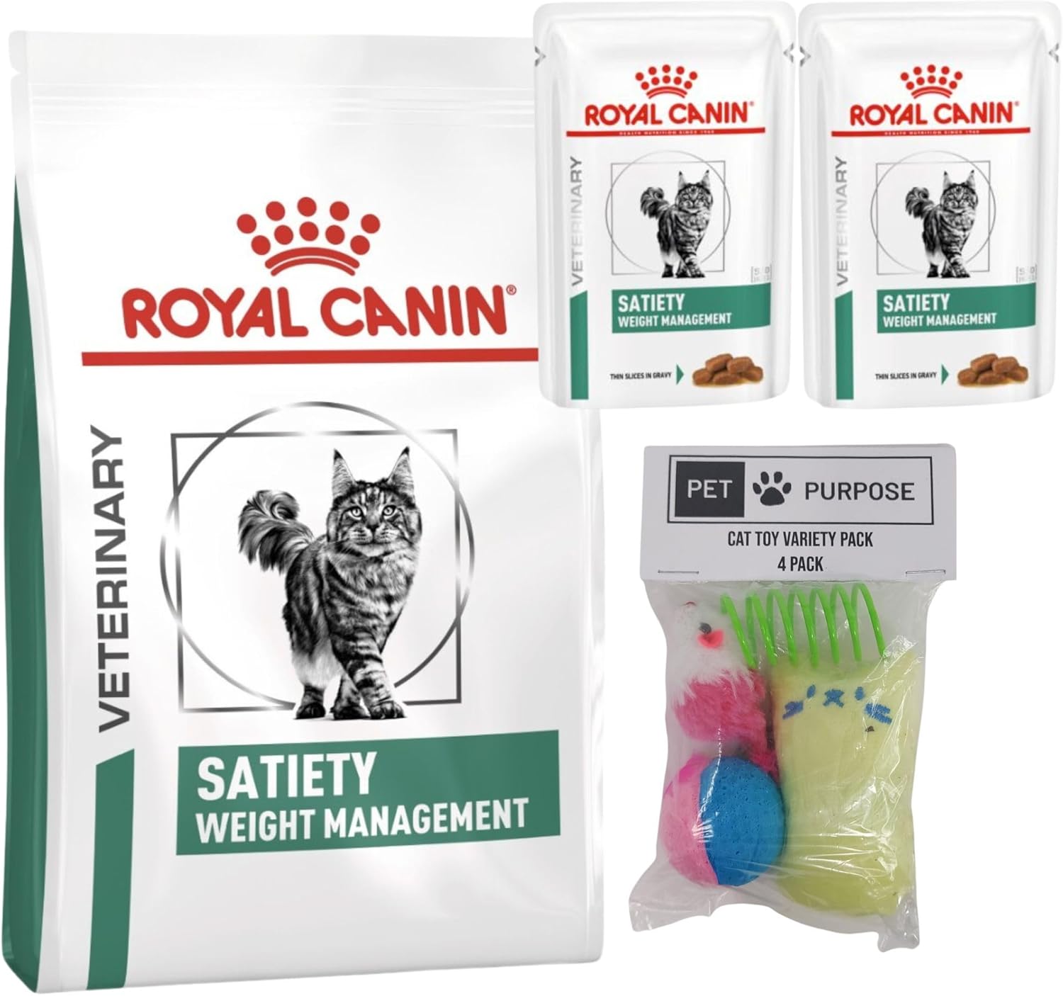 Satiety Weight Management Cat Food Bundle | 1x Dry Food 1.5kg and 2x ...