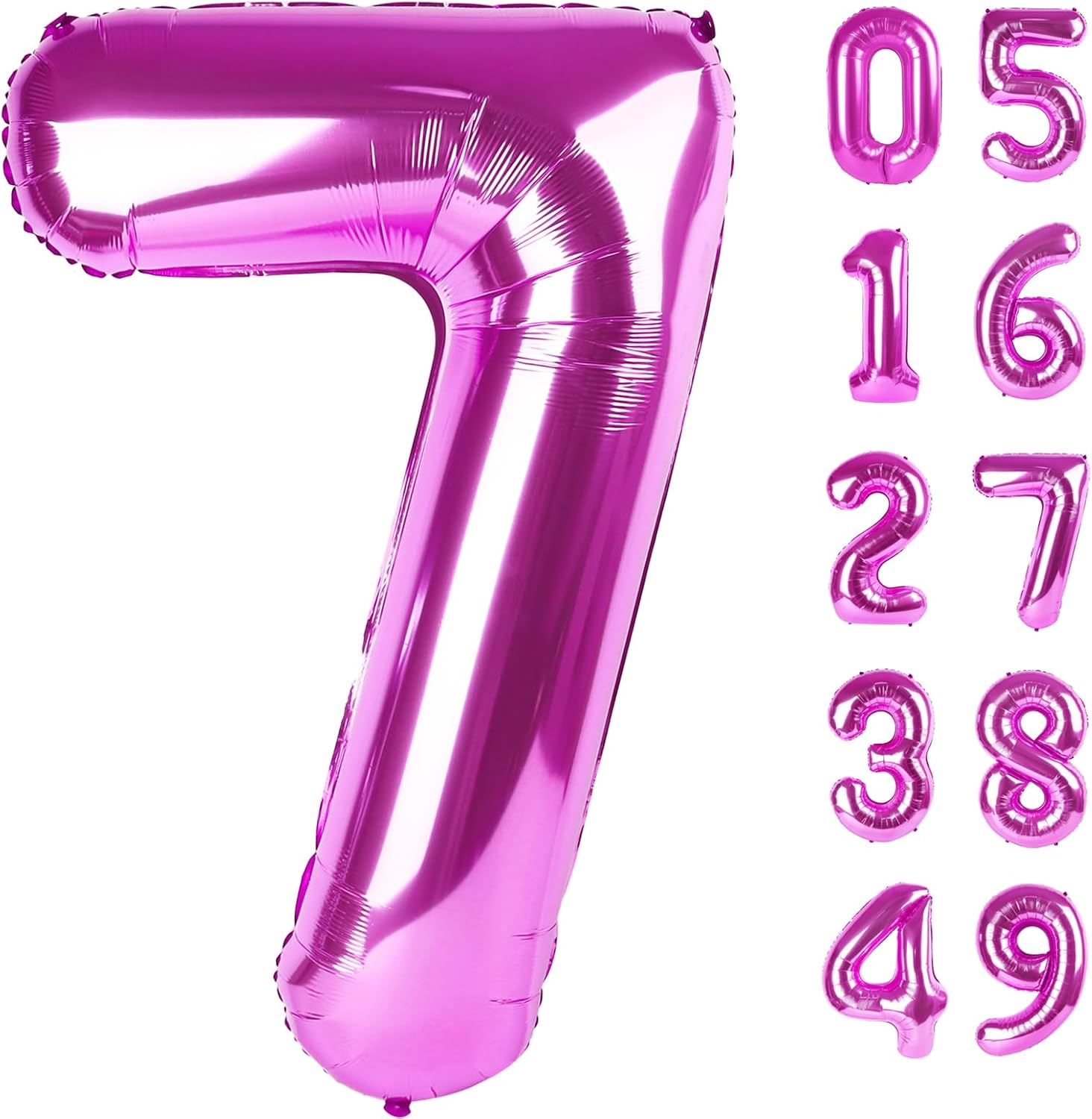 Amazon.com: Rosy Purple Number 7 Birthday Balloon 40 Inch, Digital ...